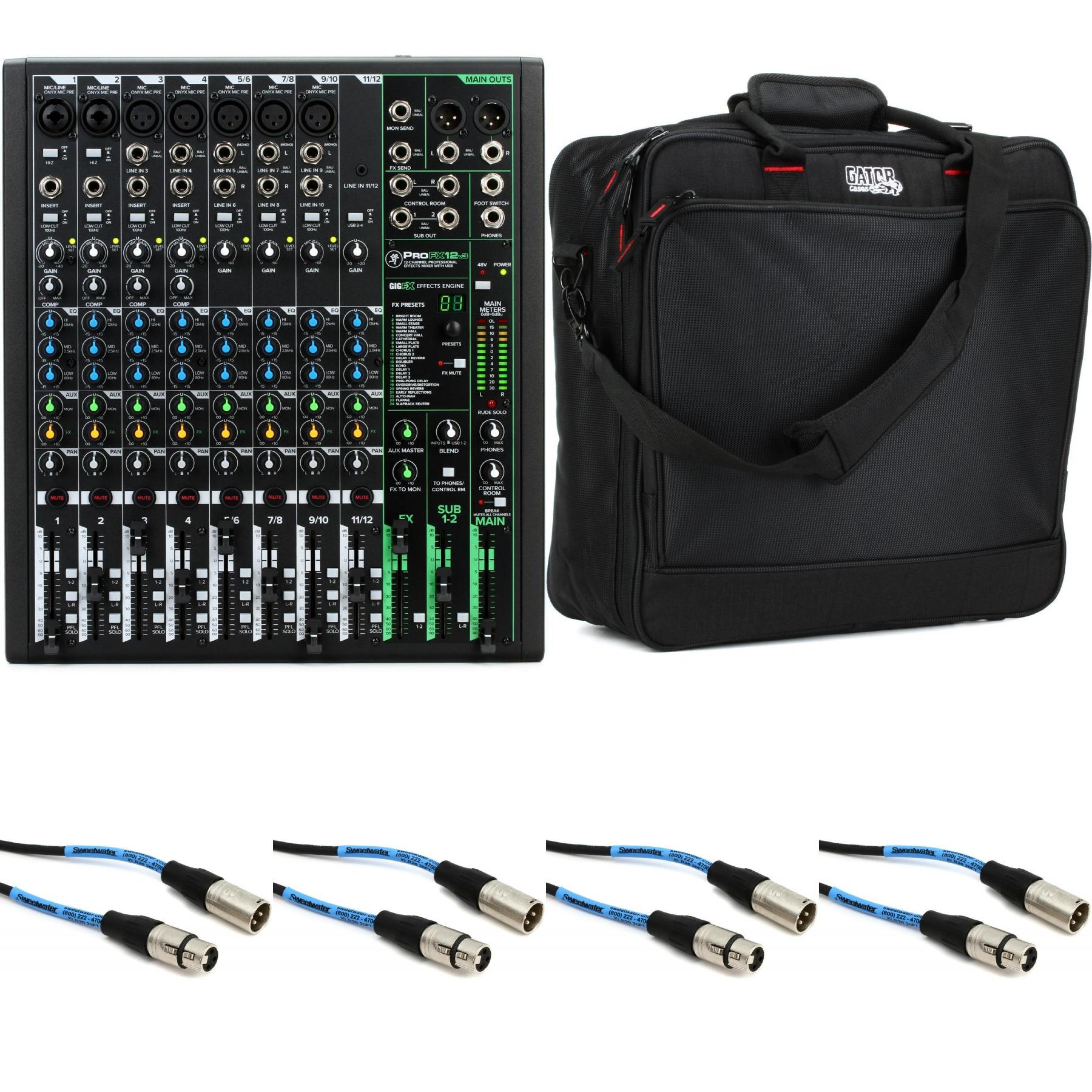 Mackie ProFX12v3 12-channel Mixer with USB and Effects Bundle | Sweetwater