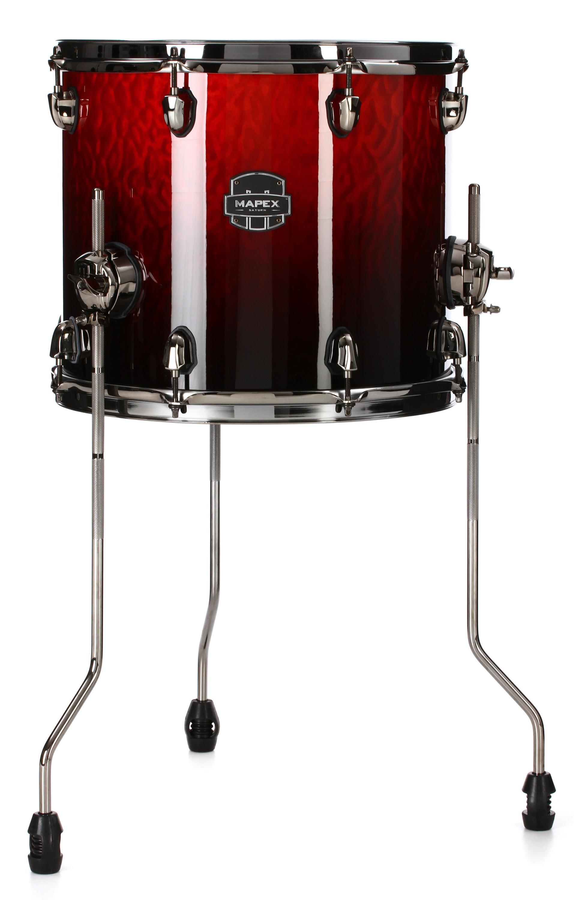 Mapex Saturn V Exotic Floor Tom - 14" x 12" Cherry Mist Maple Burl ...