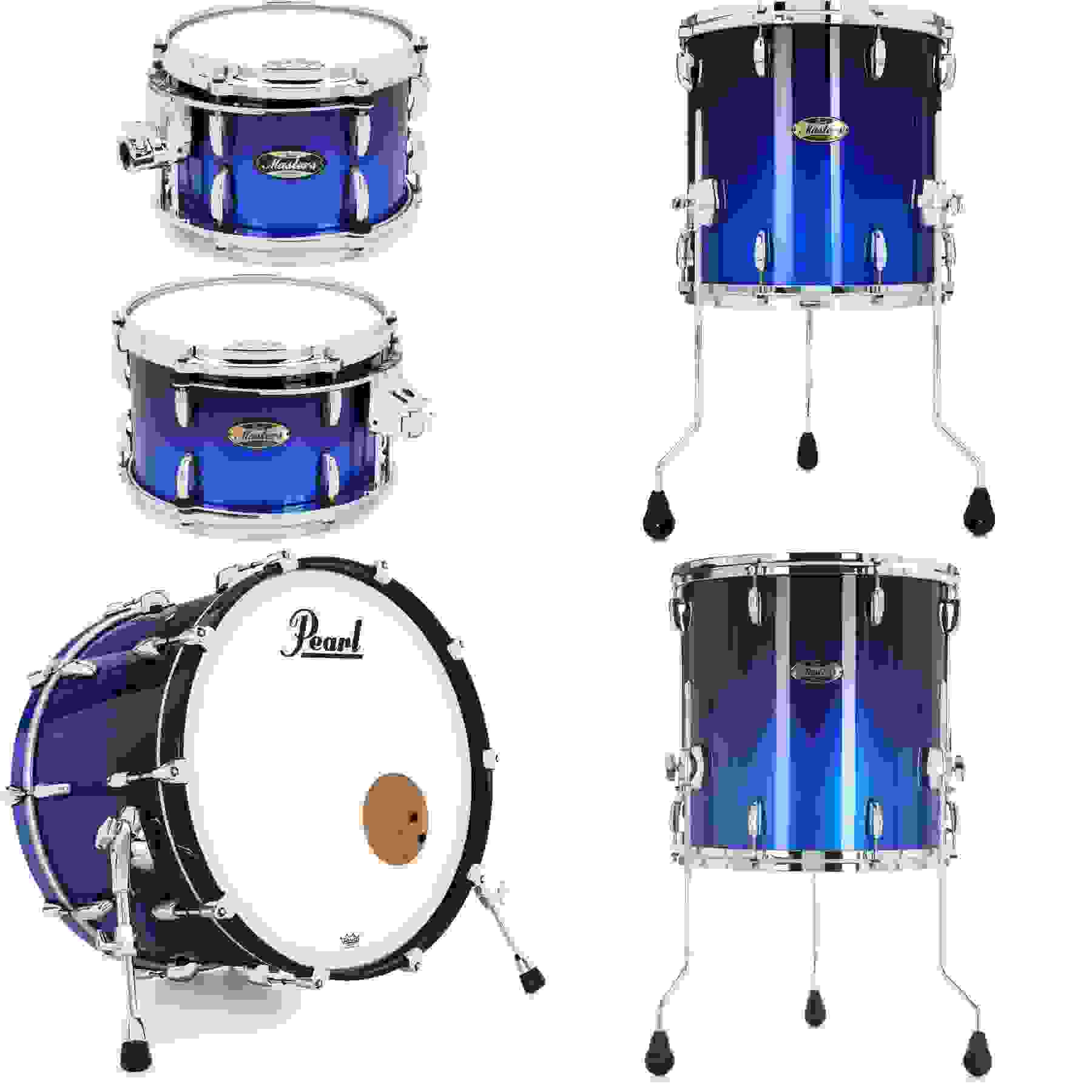 Pearl Masters Maple Pure 5pc Shell Pack - Kobalt Blue Fade Metallic ...