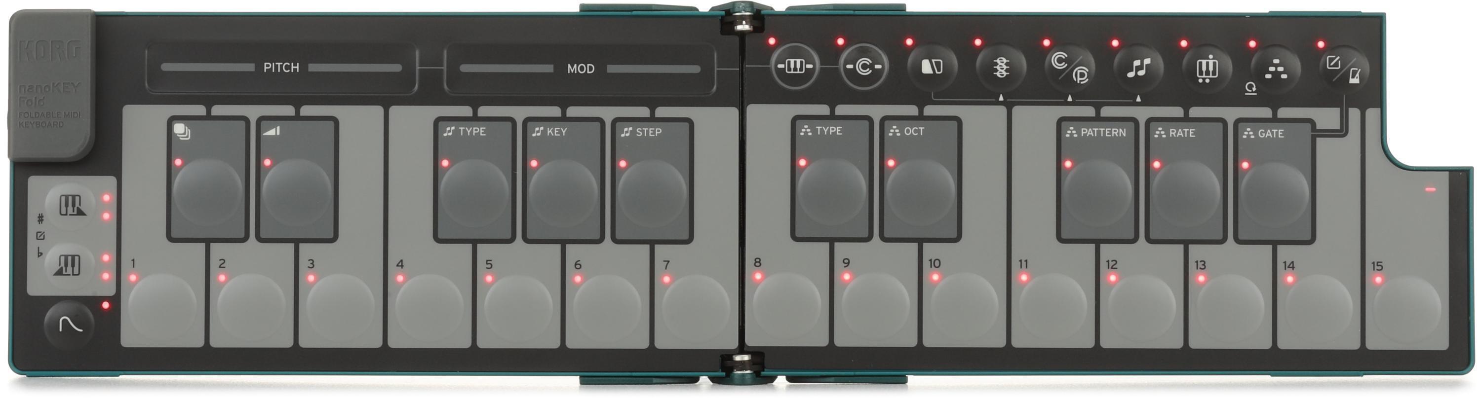 Korg nanoKEY Fold Foldable MIDI Keyboard - Alpine Green | Sweetwater