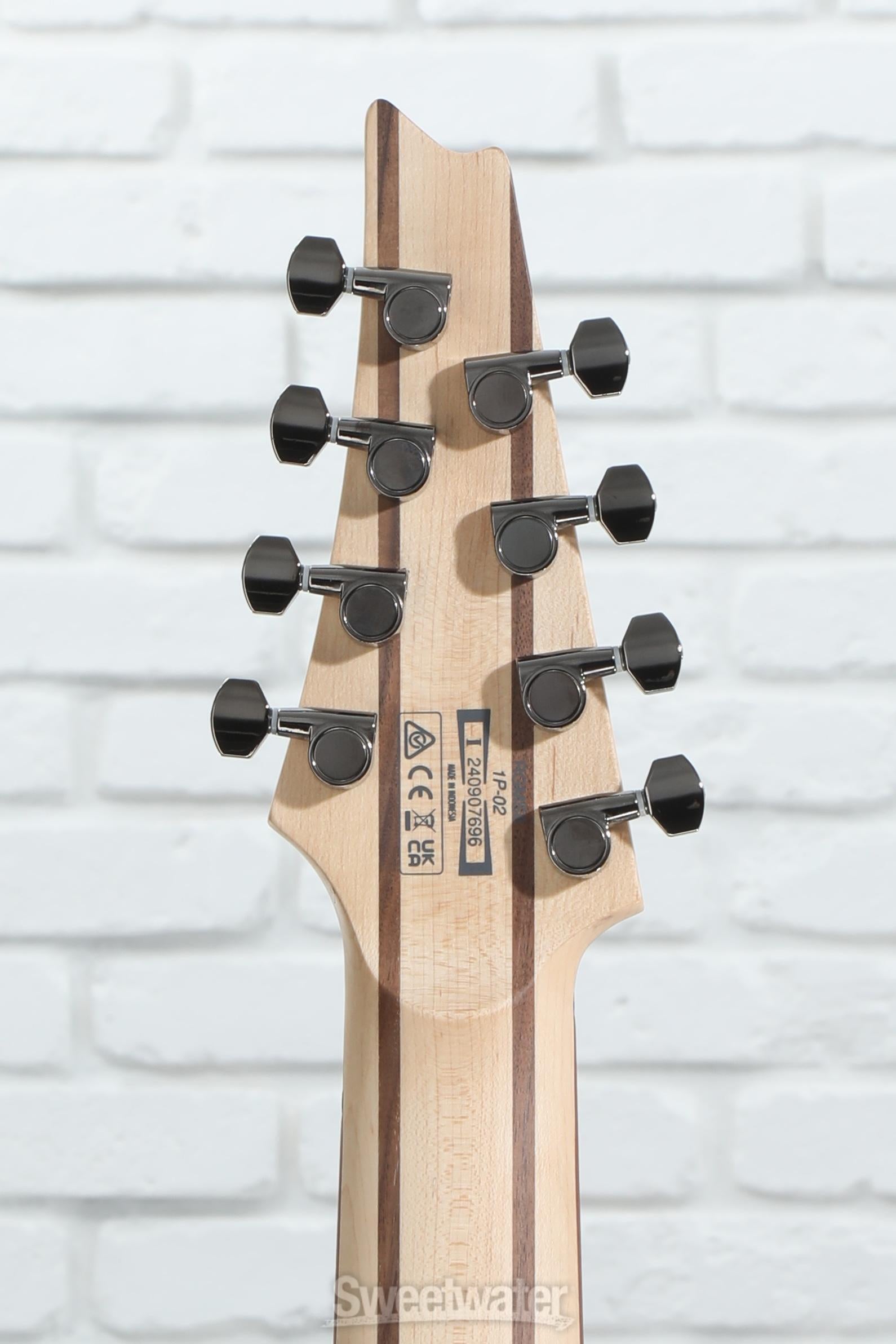 Ibanez RGMS8 Multi-scale 8-string Electric Guitar - Black | Sweetwater