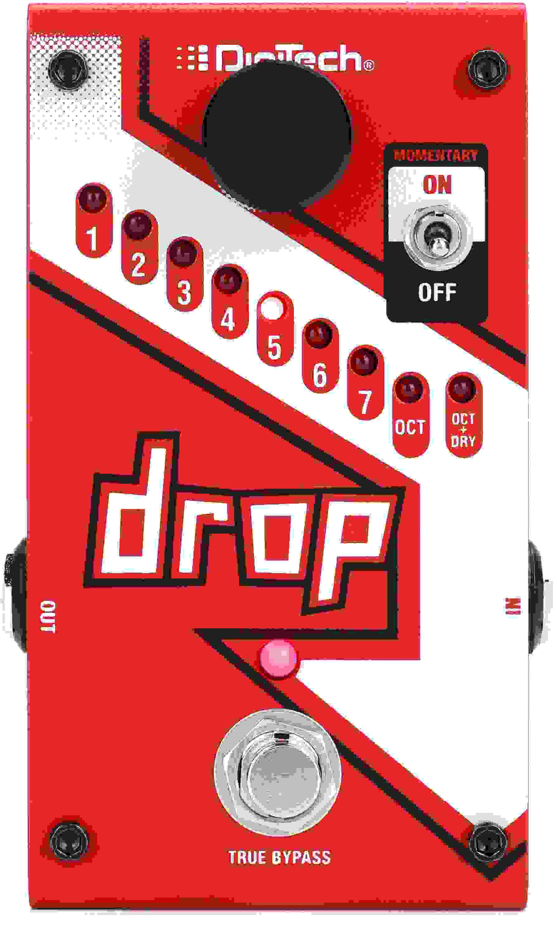 DigiTech Drop Polyphonic Drop-tune Pitch-shift Pedal - Red | Sweetwater