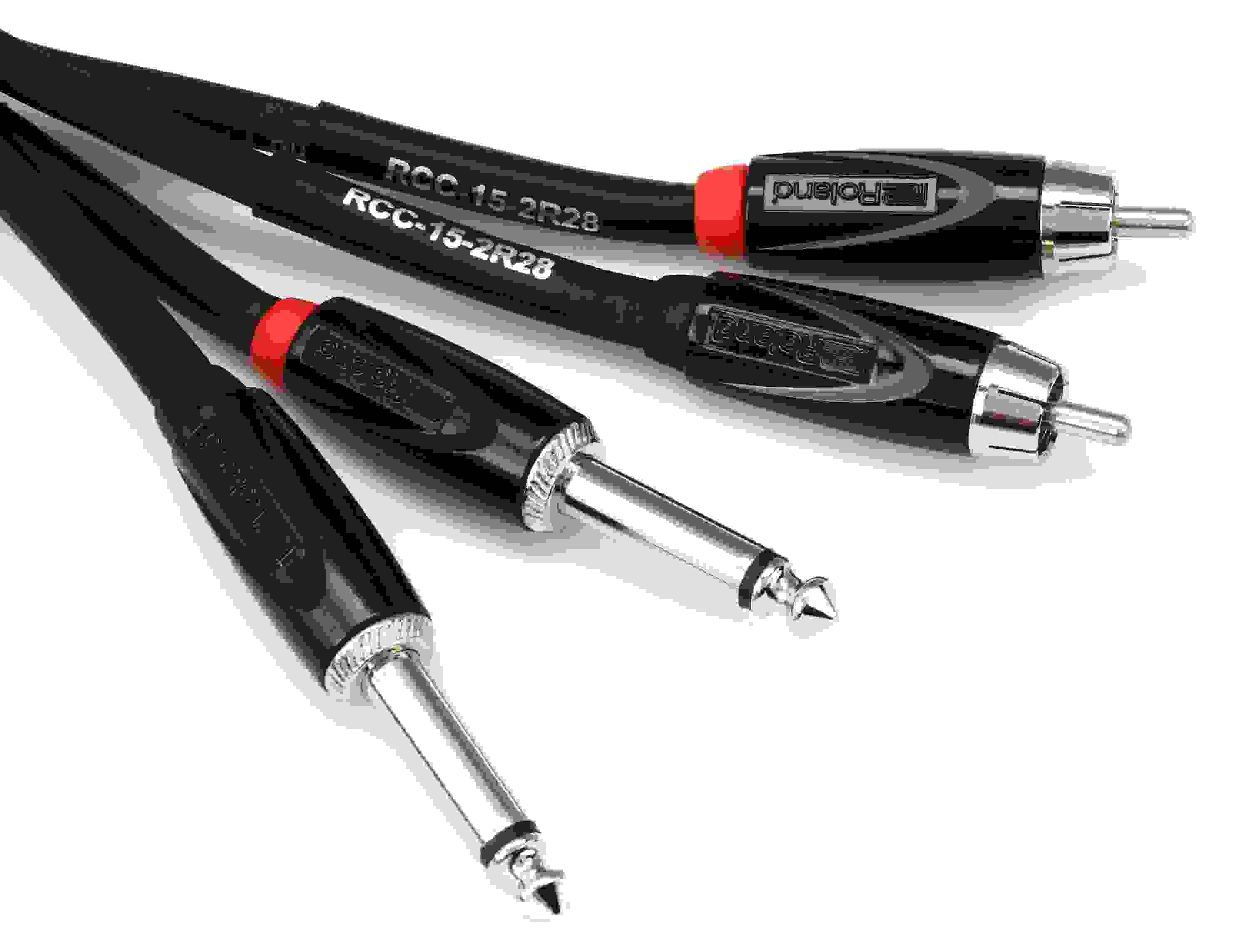 Roland RCC-15-2R28 Dual 1/4-inch TS Male to RCA Male Interconnect Cable ...
