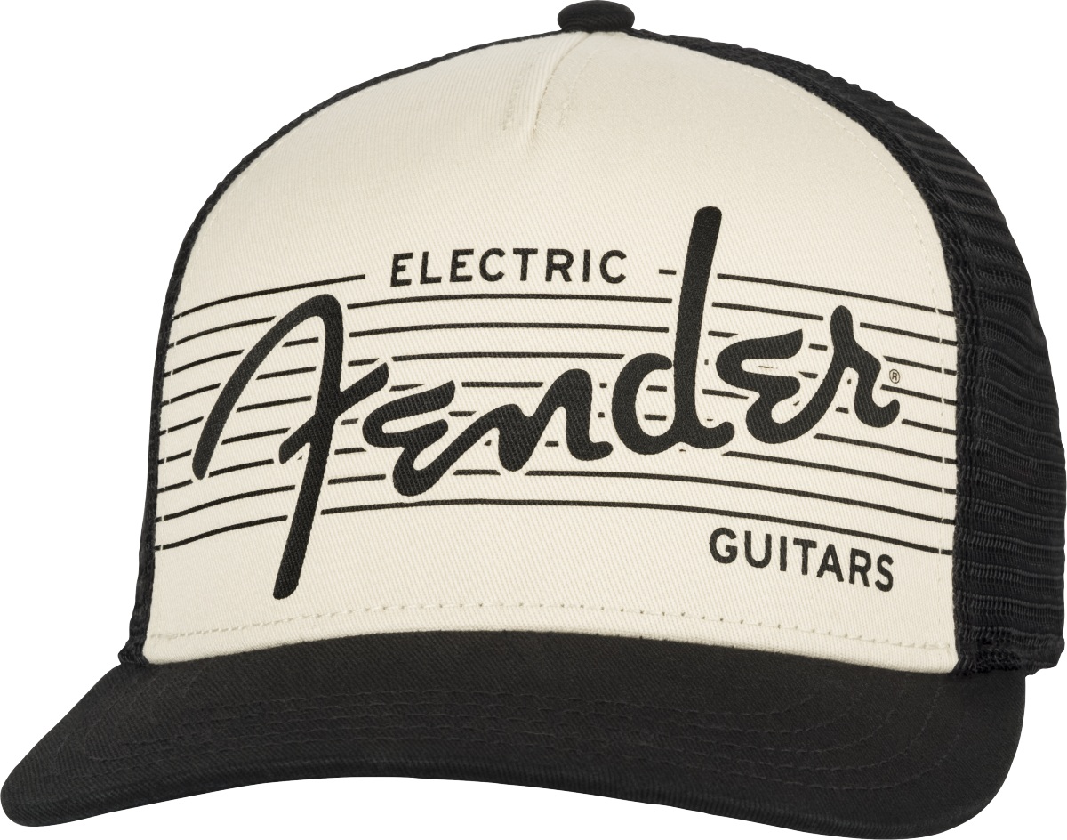 Fender Electric Guitar Hat - Black/Cream | Sweetwater