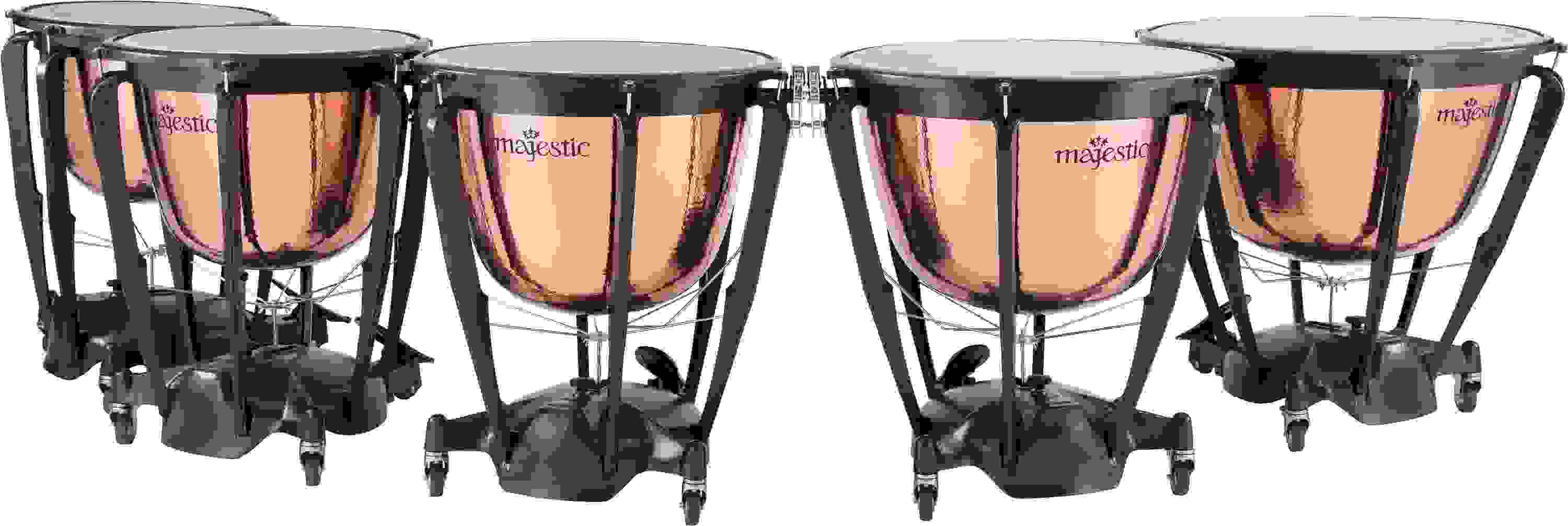 Majestic Symphonic Series Polished Copper Timpani - Set of 5 | Sweetwater