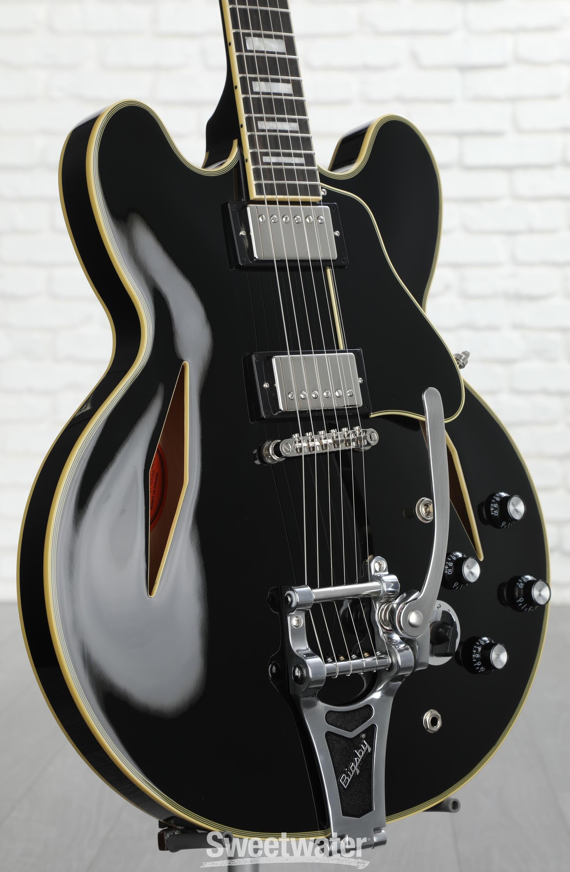Epiphone Shinichi Ubukata ES-355 Custom Bigsby Semi-hollowbody Electric Guitar - Ebony | Sweetwater