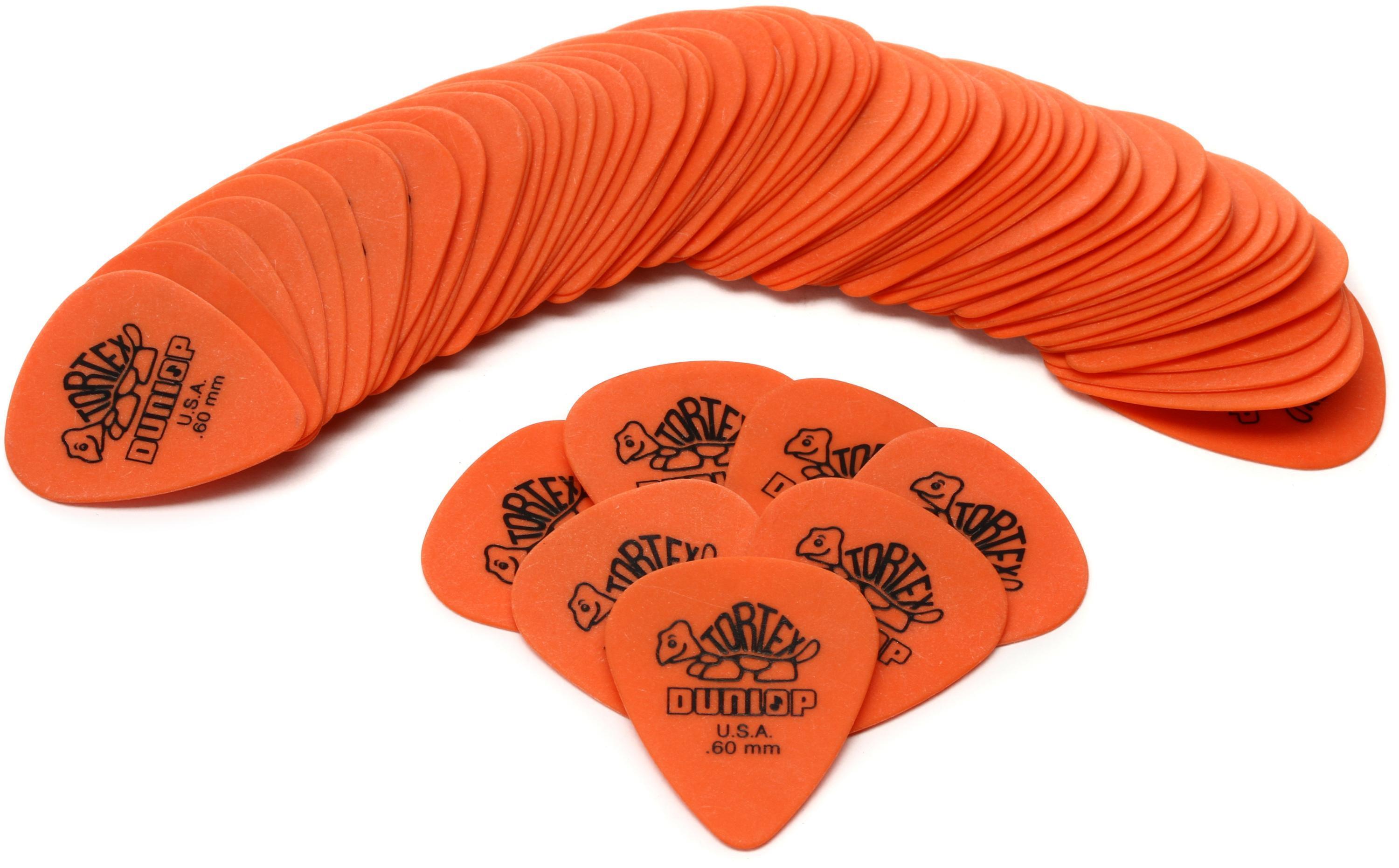 Dunlop Tortex Standard Guitar Picks - .60mm, Orange, 72-pack | Sweetwater