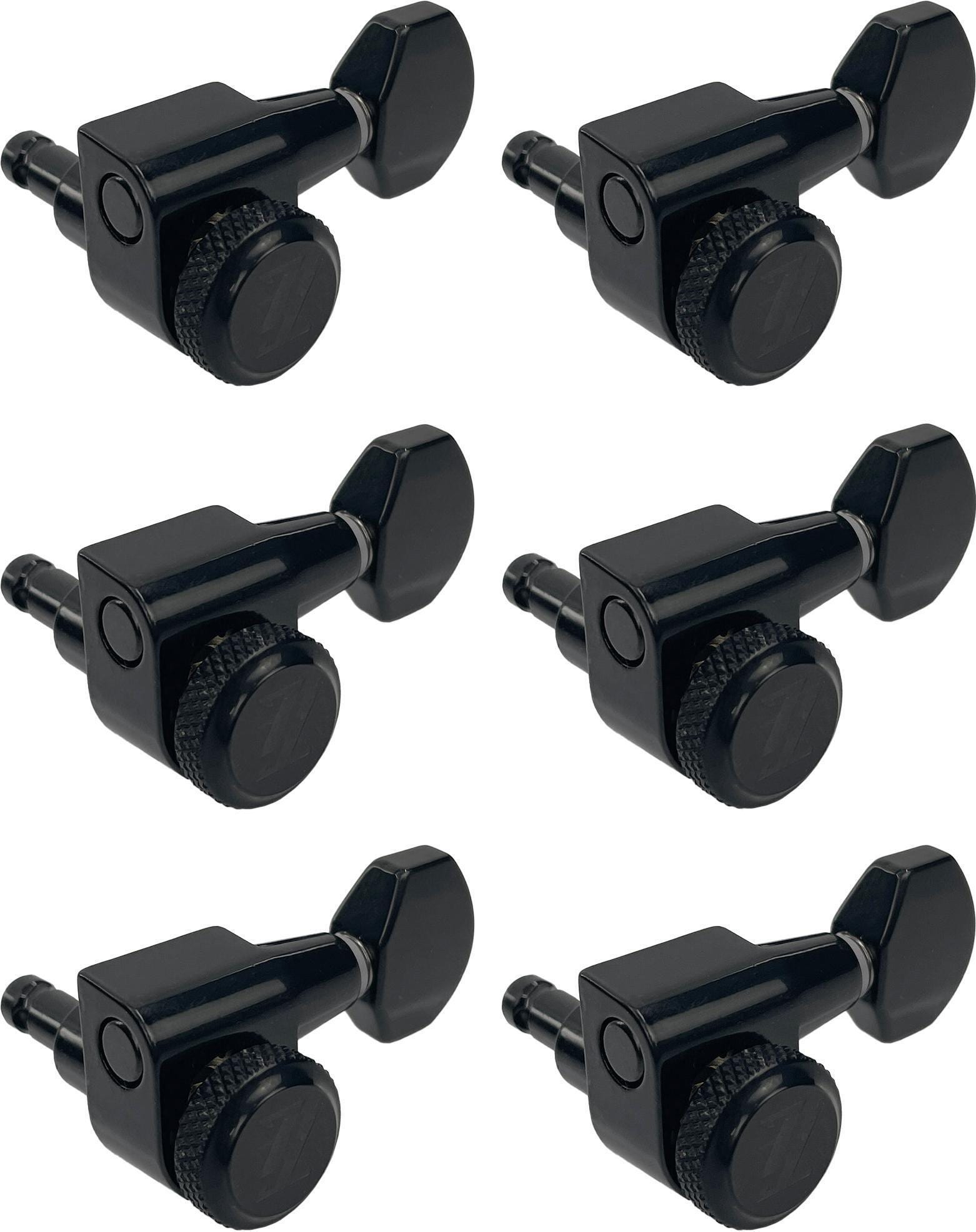 AllParts True Lok Mid-size Locking Tuners - 6 In-line, Black | Sweetwater