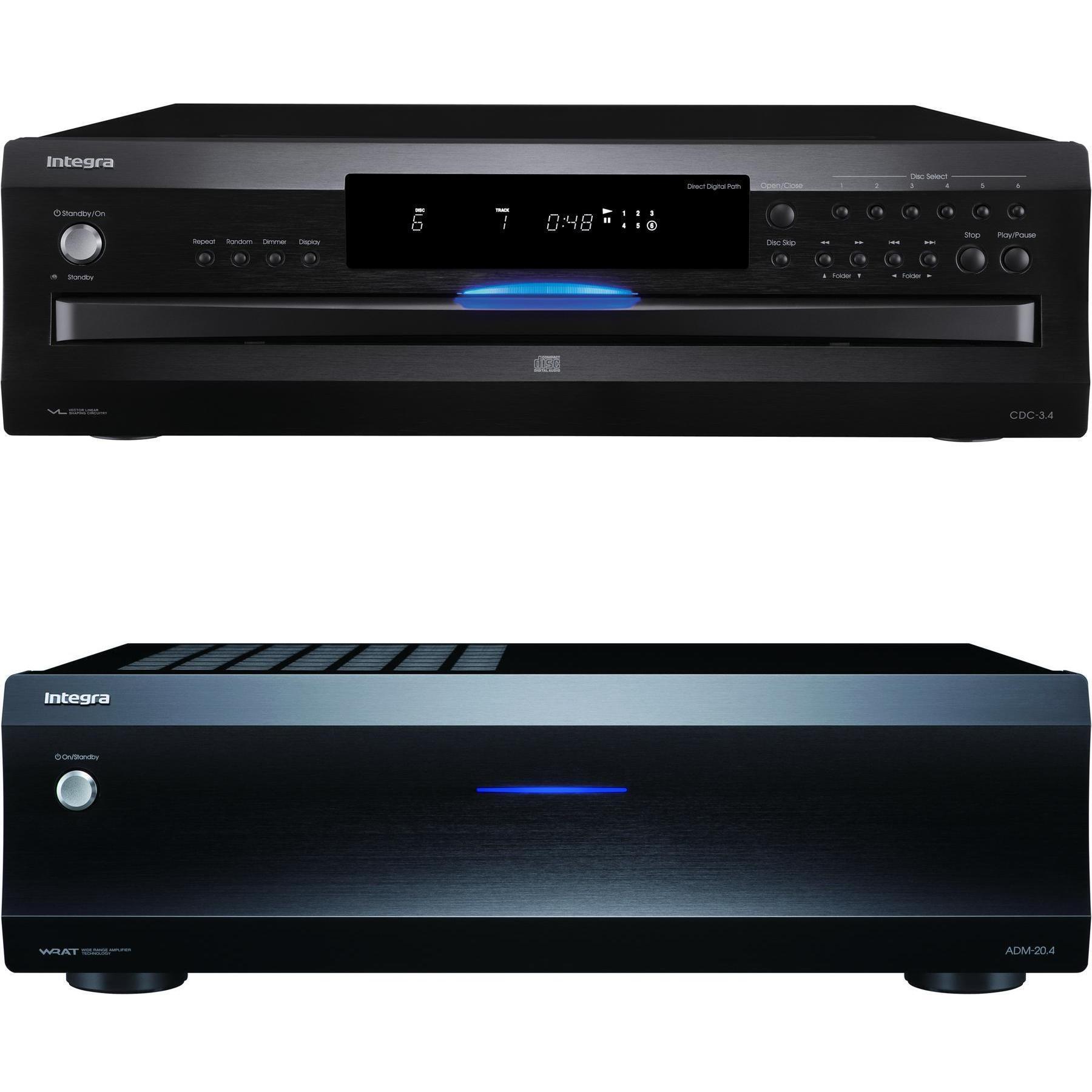 Integra CDC-3.4 2-channel 6-disc CD Player and ADM-20.4 Power Amplifier ...