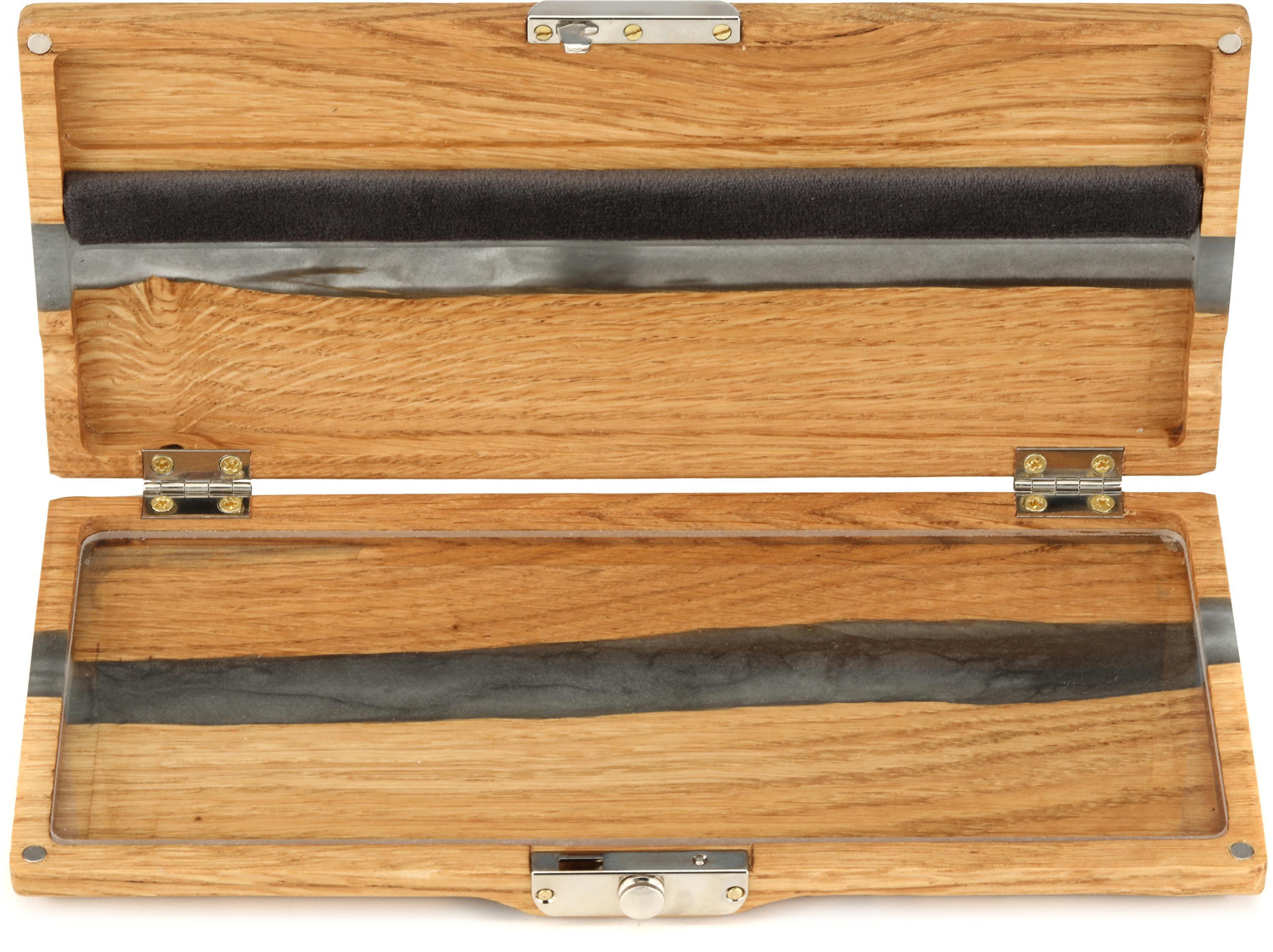 Reediano Bb Clarinet and Alto Saxophone Reed Case - Dark Oak with Gray ...