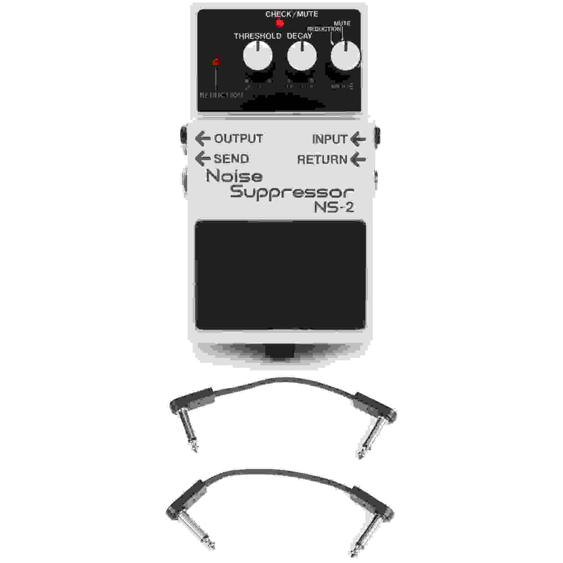Boss NS-2 Noise Suppressor Pedal with EBS Patch Cables | Sweetwater
