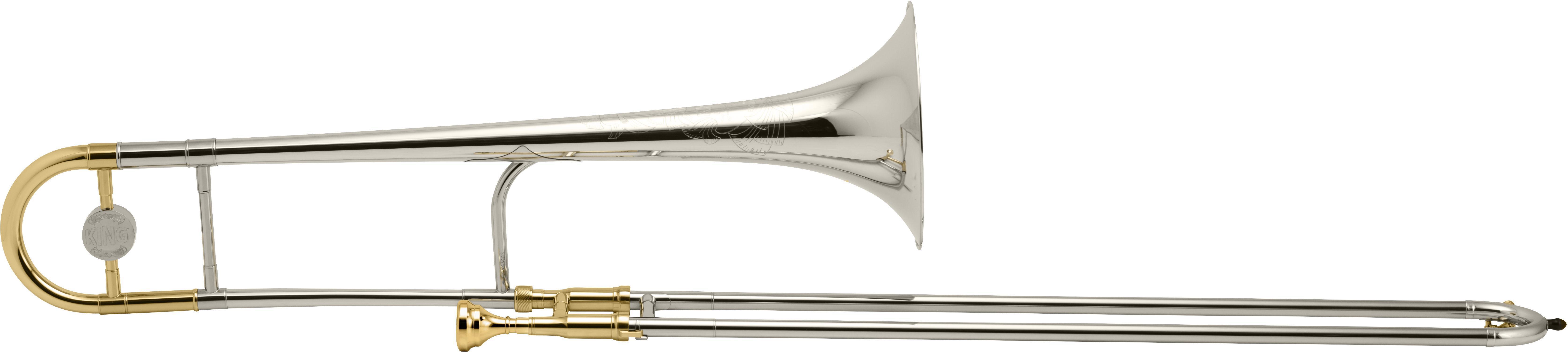 King 2B Legend Professional Trombone - Silver-plated with Gold Trim ...