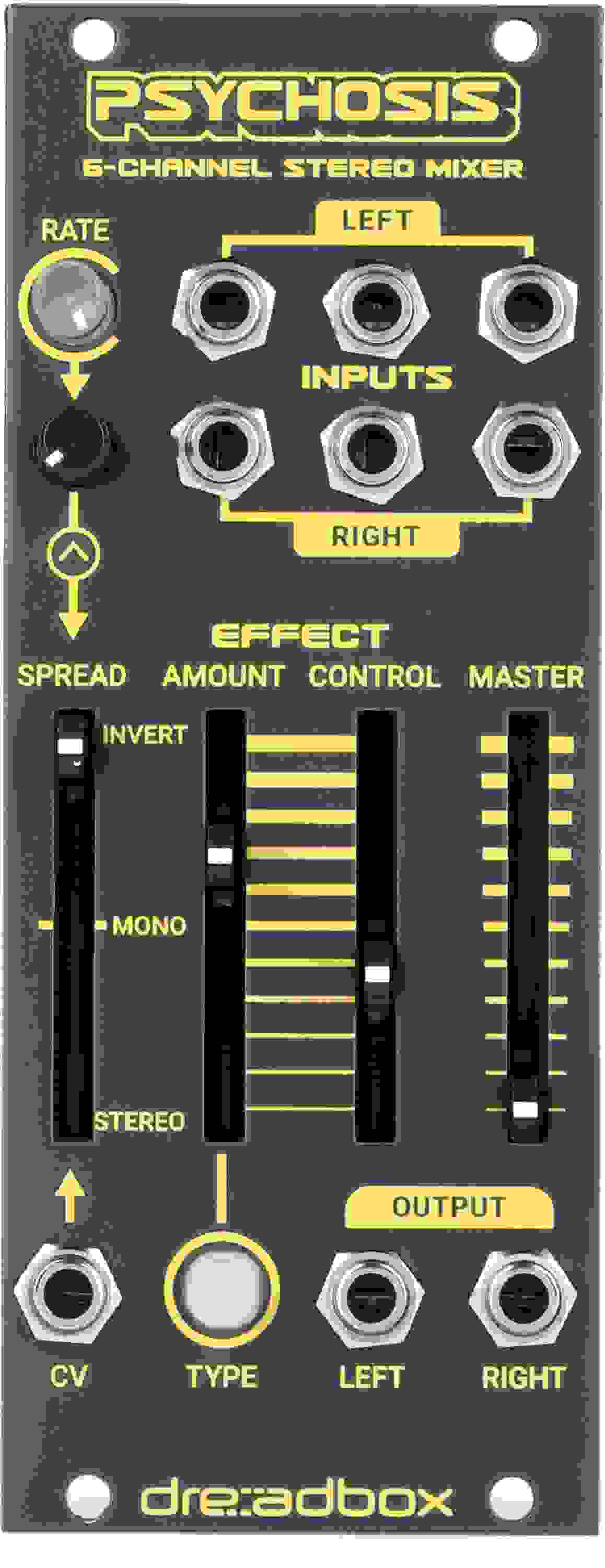Dreadbox Psychosis 6-channel Stereo Mixer Eurorack Module | Sweetwater