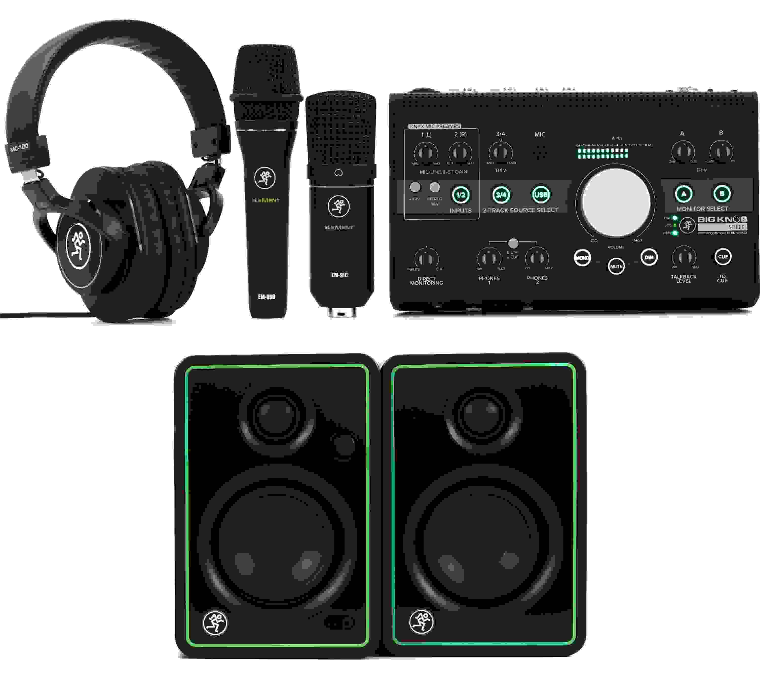 Mackie Studio Bundle with Big Knob Studio, Monitors, and Microphones ...