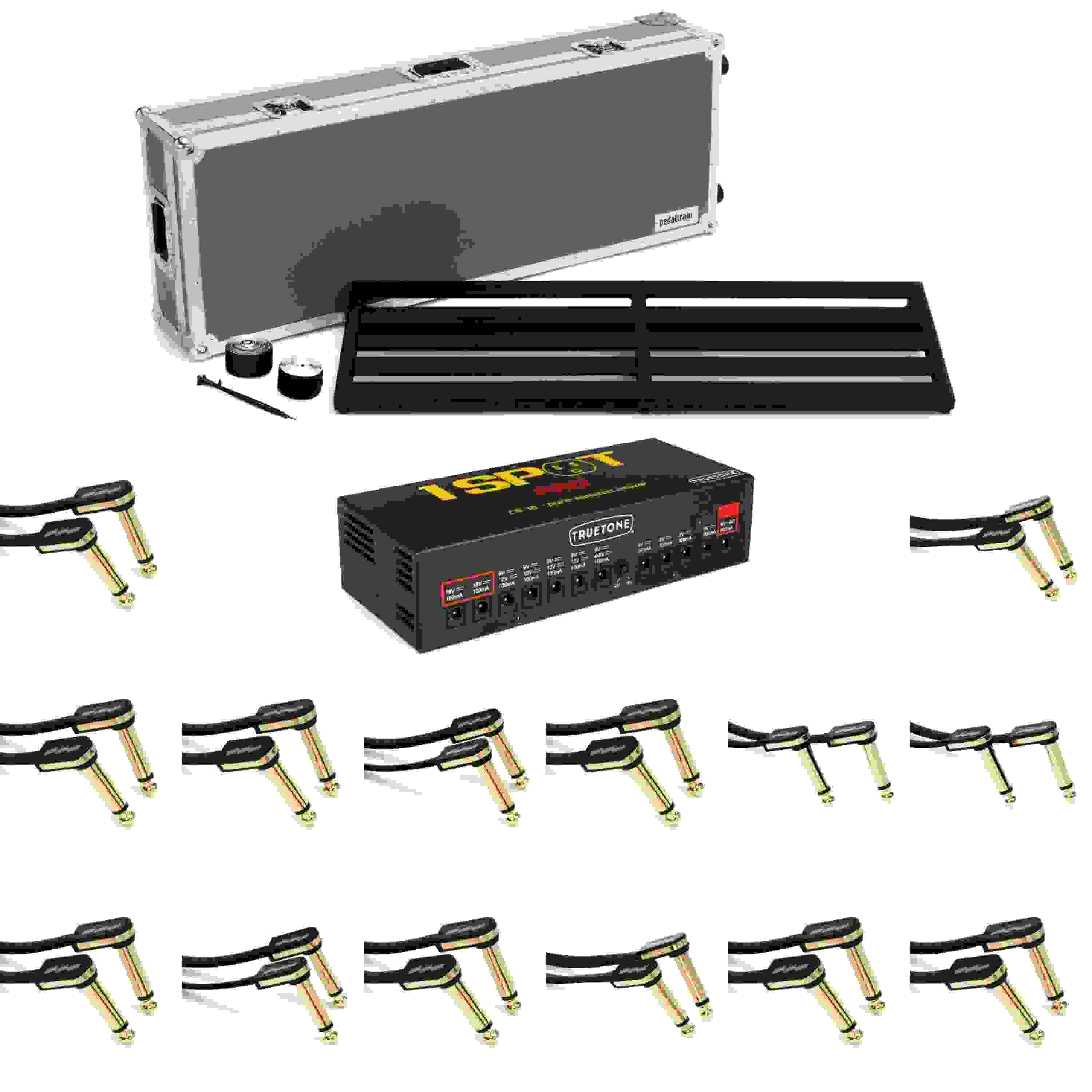 Pedaltrain Pro/Touring Pedalboard Kit with Truetone Power & EBS Premium ...