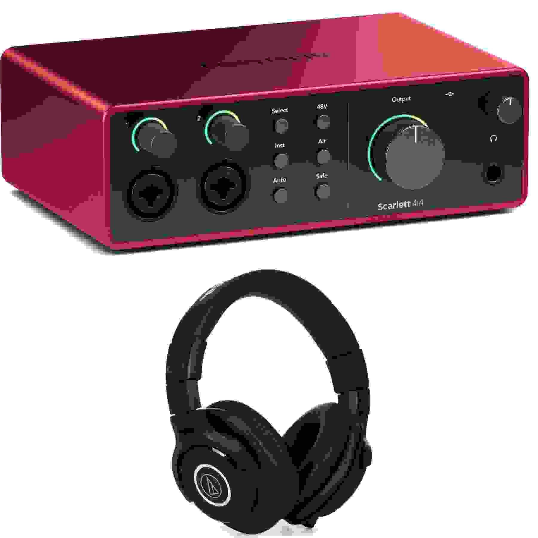 Focusrite Scarlett 4i4 4th Gen USB Audio Interface and Audio-Technica ...