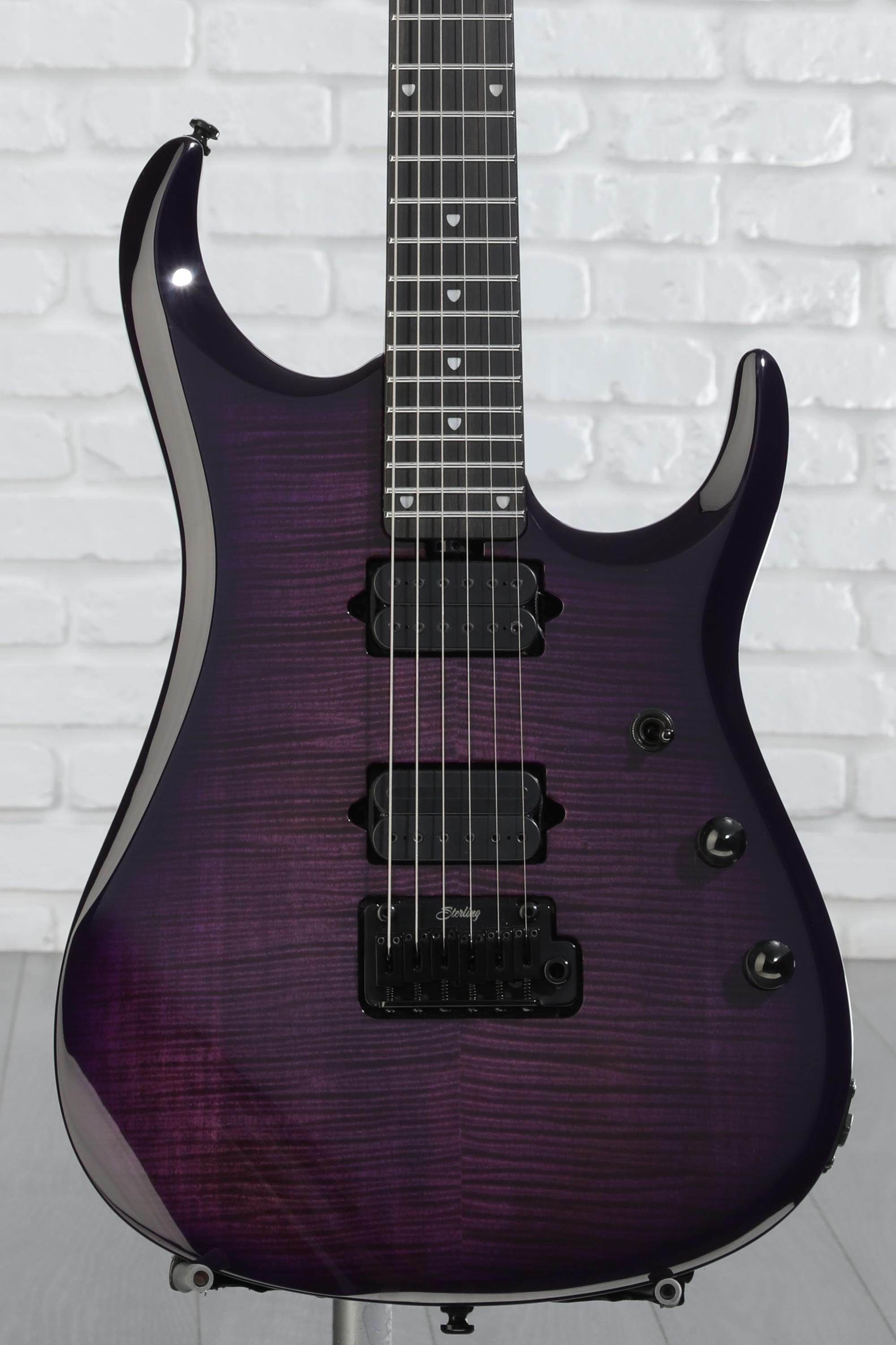Sterling By Music Man JP150 John Petrucci Signature Electric Guitar - Purple Nebula, Ebony ...