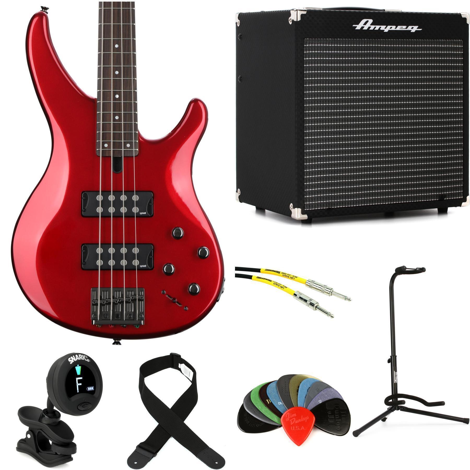 Yamaha TRBX304 Bass Guitar and Ampeg RB-108 Amp Bundle - Candy Apple ...