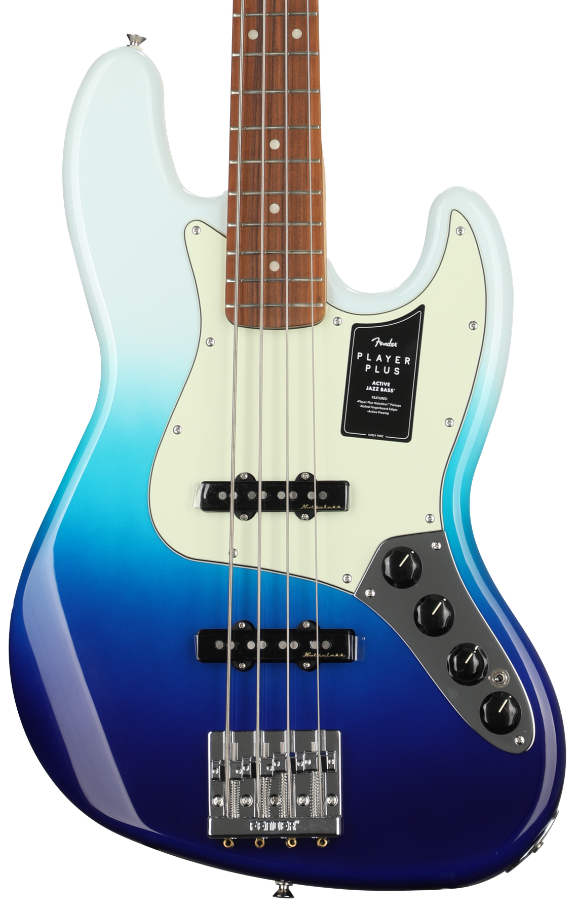 Fender Player Plus Active Jazz Bass - Belair Blue with Pau Ferro ...