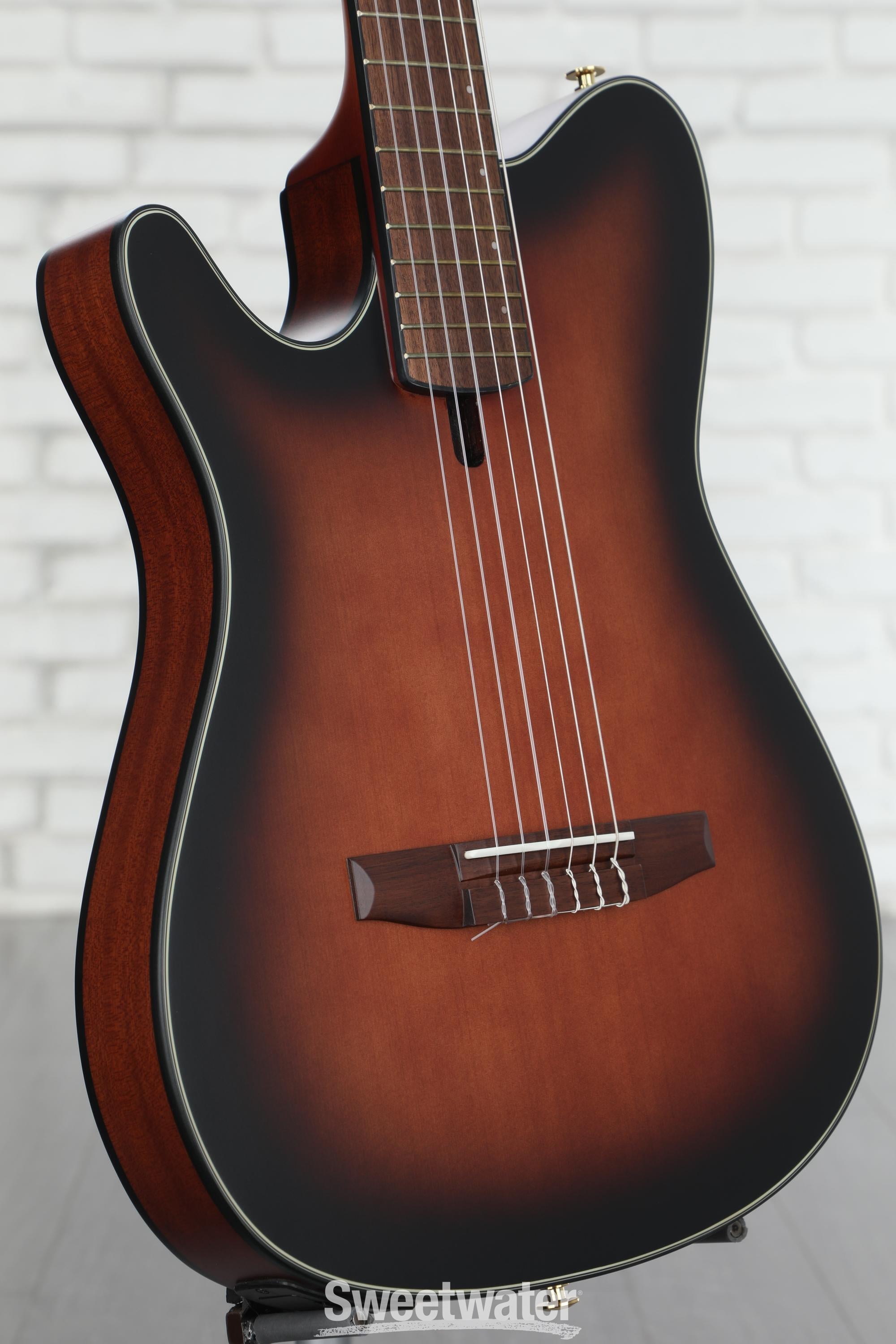 Ibanez FRH10N Thinline Left-handed Nylon Acoustic-electric Guitar - Brown Sunburst | Sweetwater