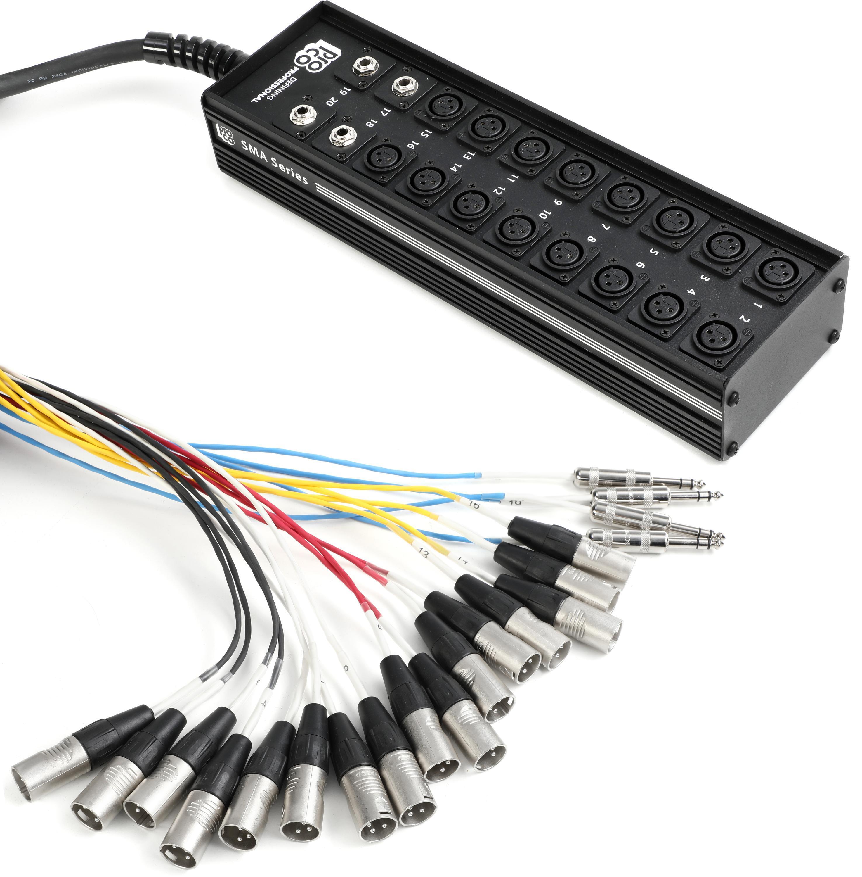 Pro Co SMA1604FBQ-75 SMA Series 16x4 Stage Snake with 1/4 inch Returns ...