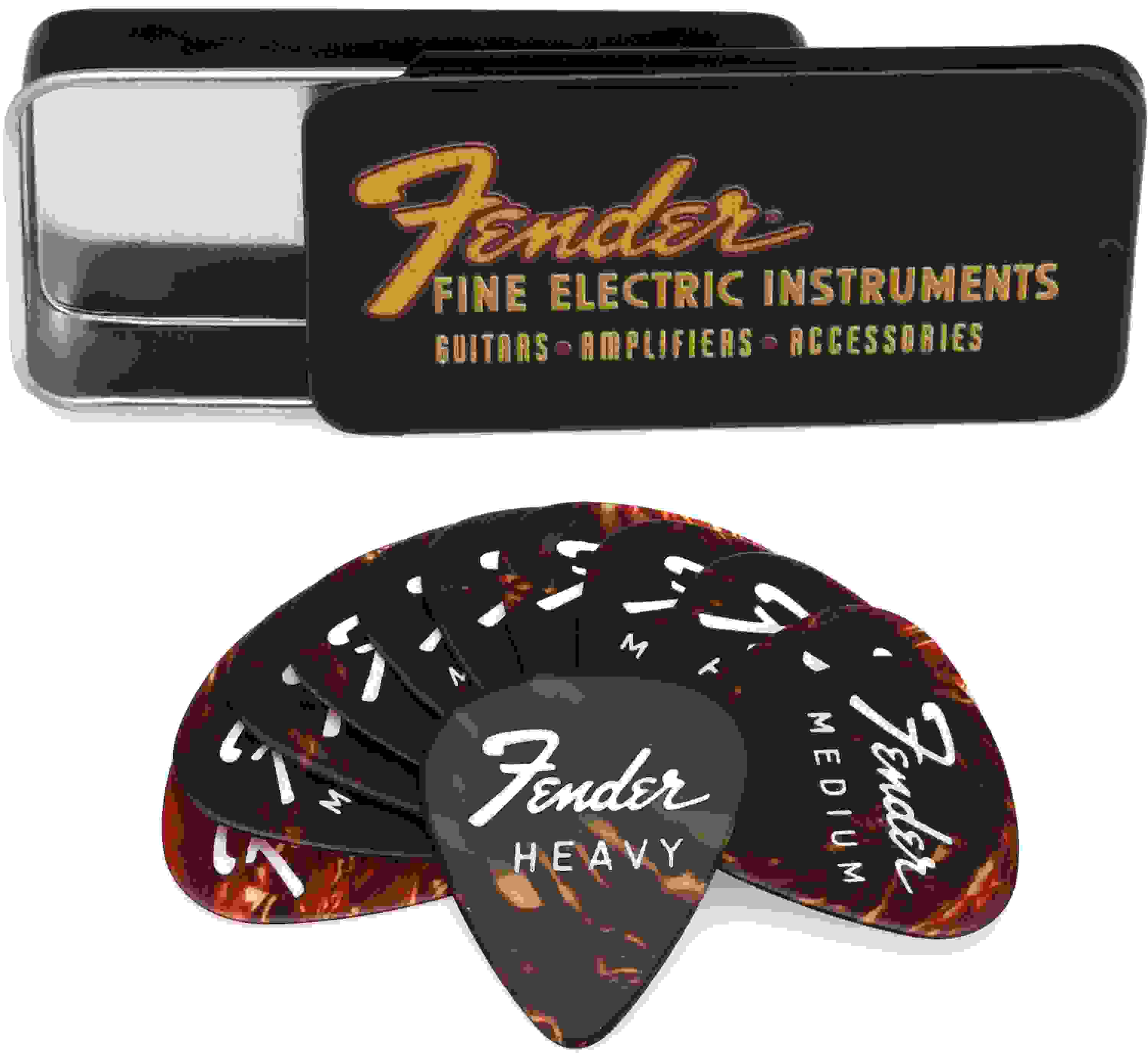Fender Fine Electric Guitar Pick Tin - Assorted Gauge | Sweetwater