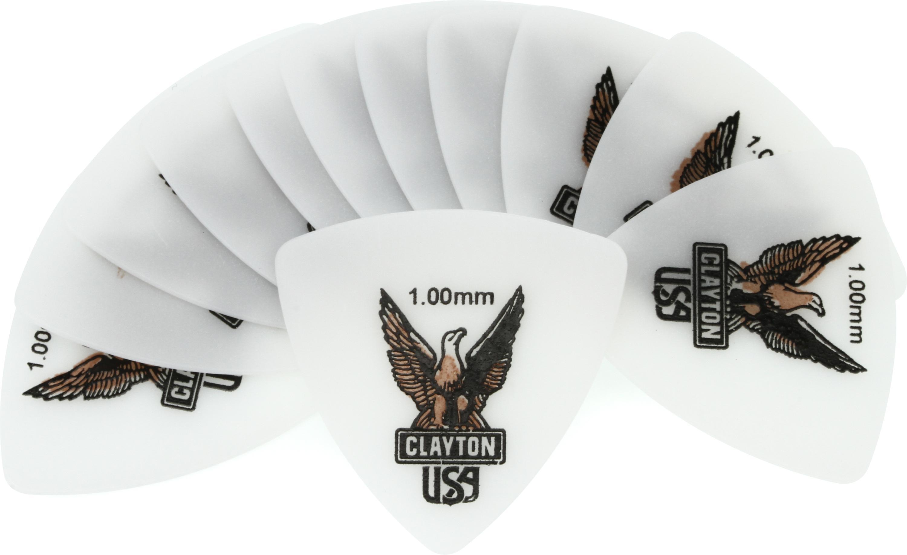 Clayton Acetal Rounded Triangle Picks 12-pack 1.00mm | Sweetwater