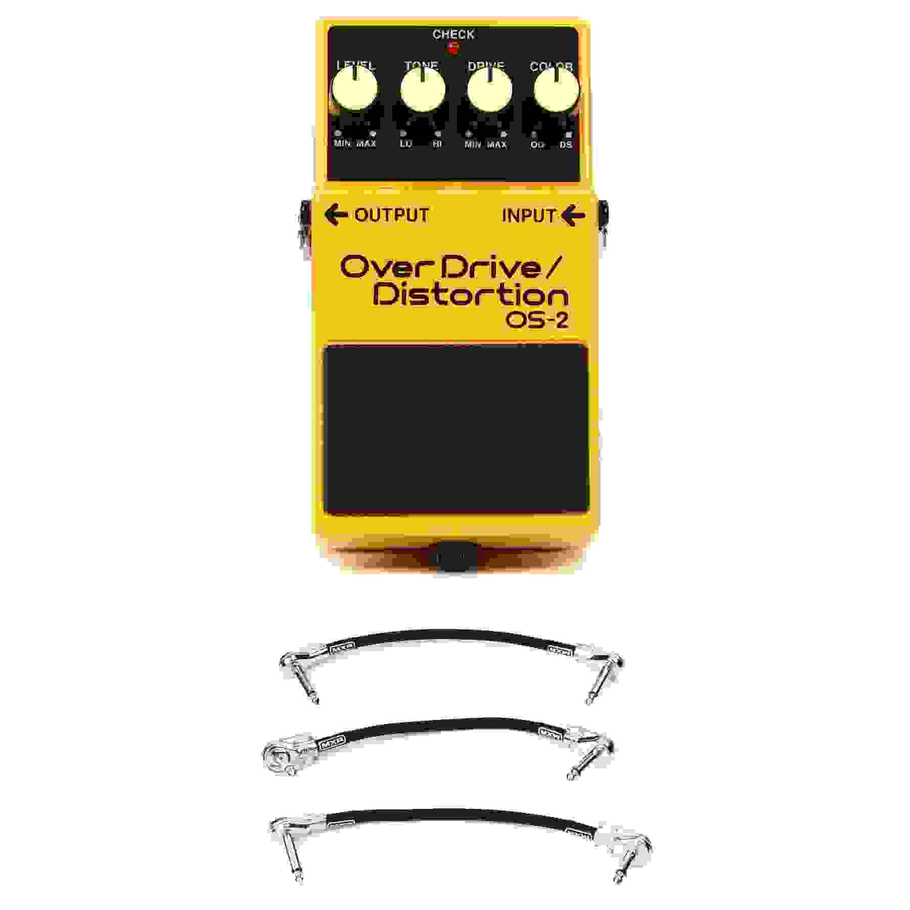 Boss OS-2 Overdrive / Distortion Pedal with Patch Cables | Sweetwater