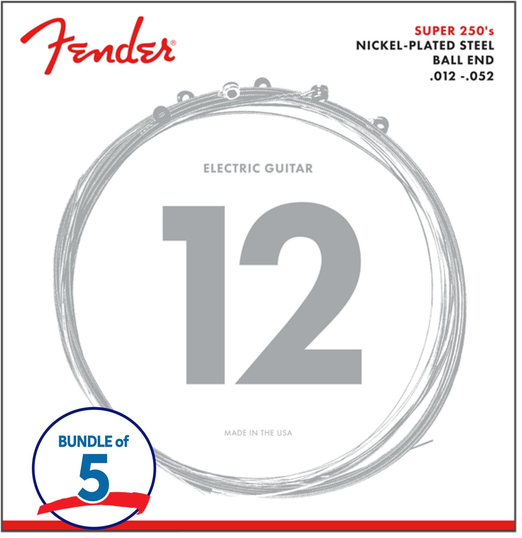 Fender 250H Super 250's Nickel-Plated Steel Electric Guitar Strings ...