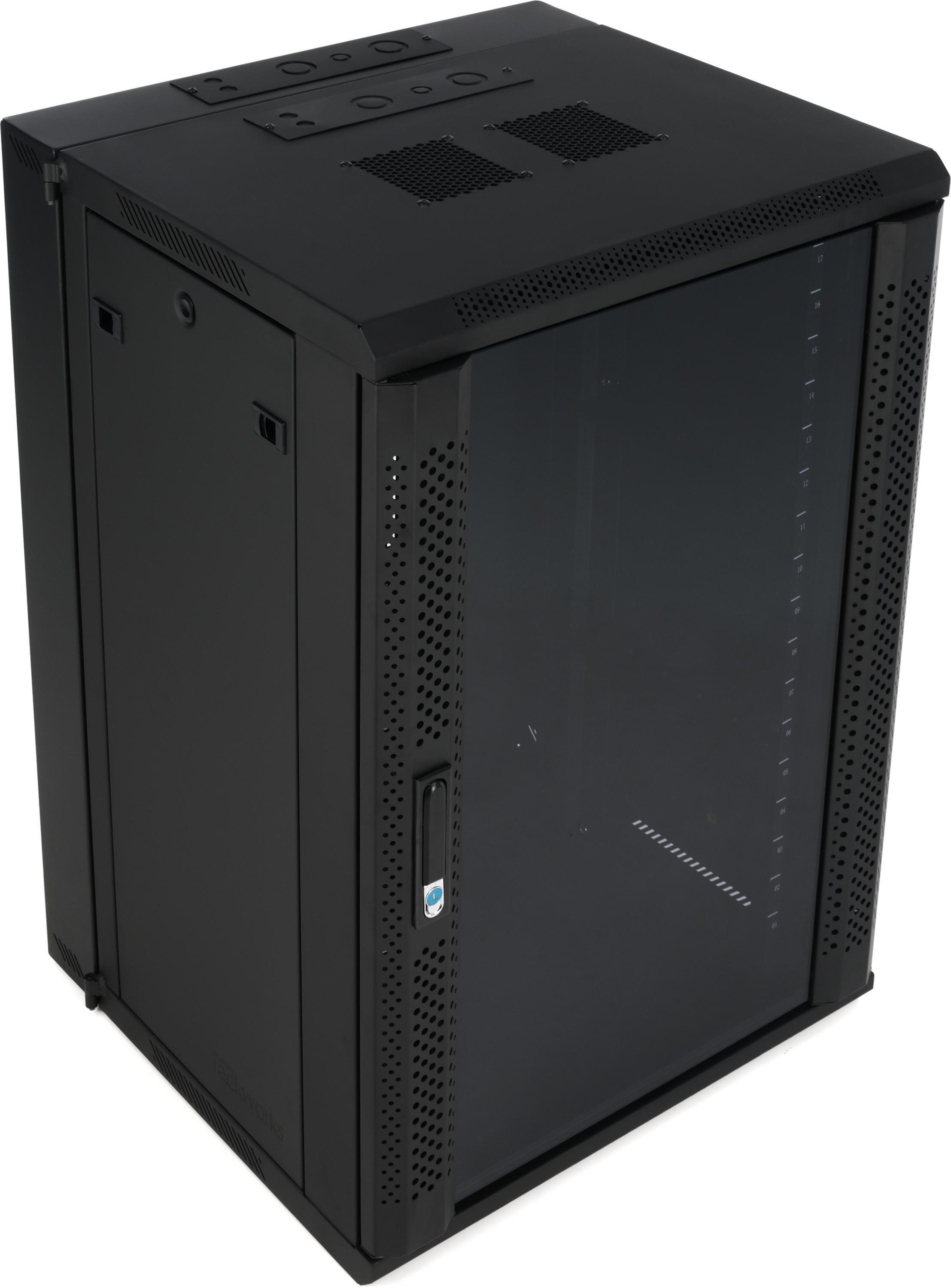 Gator GRW2018509 - 18U Hinged Wall Rack with Glass Door | Sweetwater