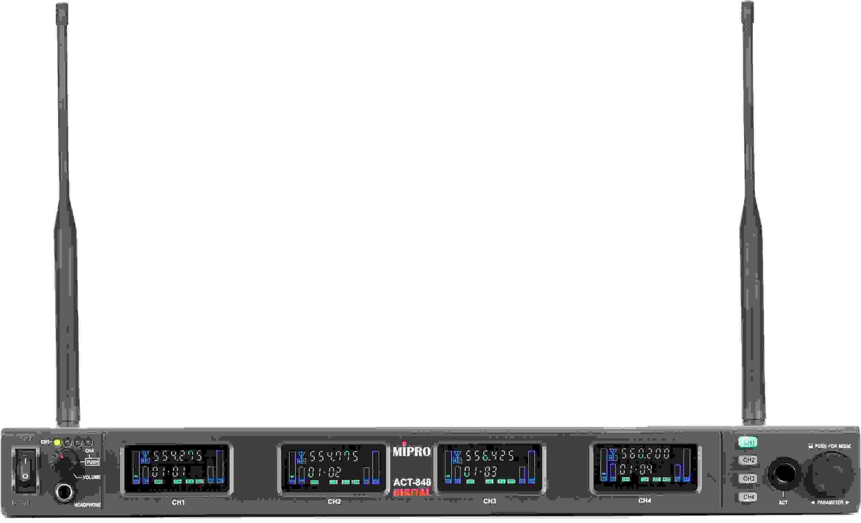 MIPRO ACT-848 Quad-channel Wireless Receiver with Dante - 5NU Band ...