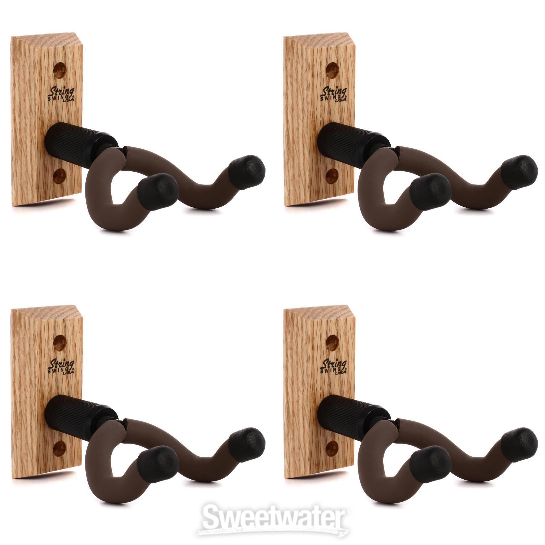 String Swing CC01K Guitar Keeper Wall Mount Guitar Hanger 4-Pack - Oak ...