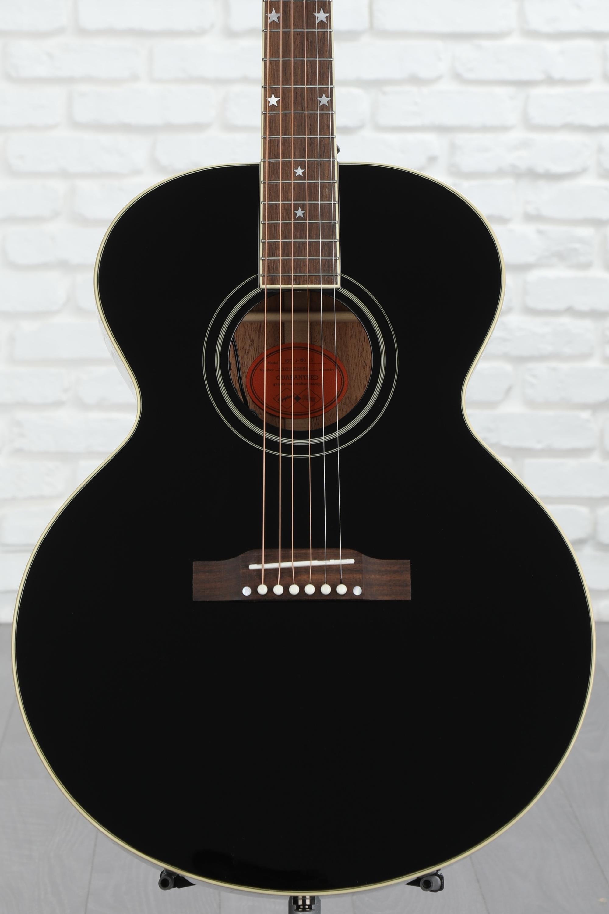 Epiphone J-180 LS Acoustic-electric Guitar - Ebony | Sweetwater