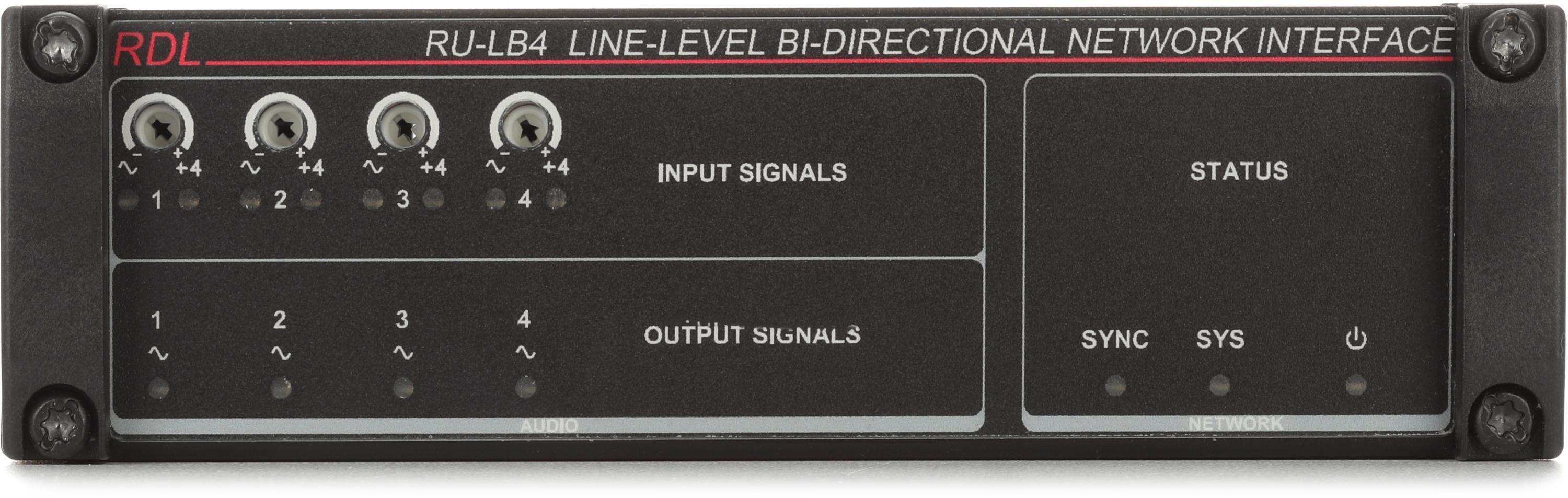 RDL RU-LB4 Line-level Bidirectional Dante Network Interface | Sweetwater