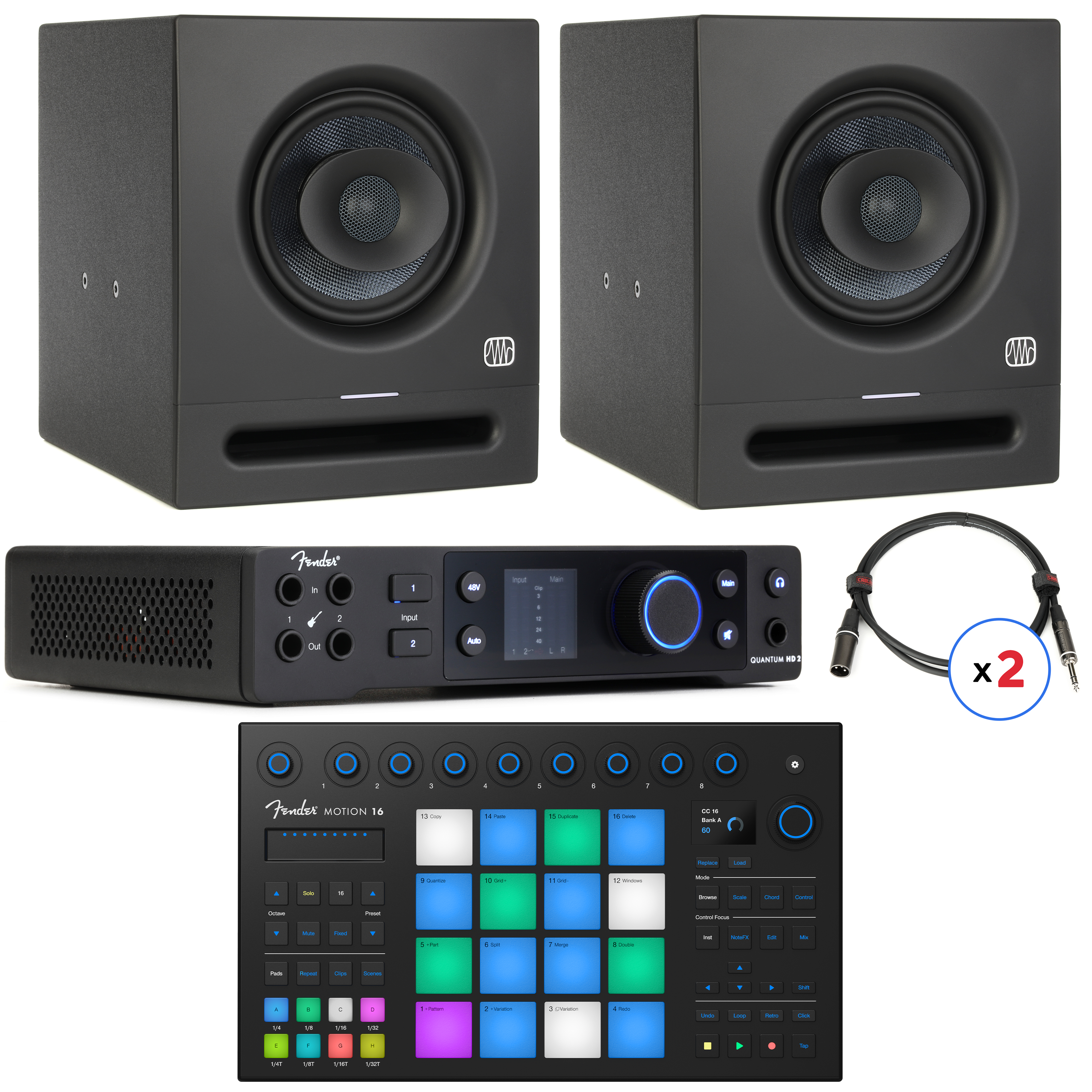 Fender Studio Quantum HD 2 USB-C Audio Interface Production Bundle ...