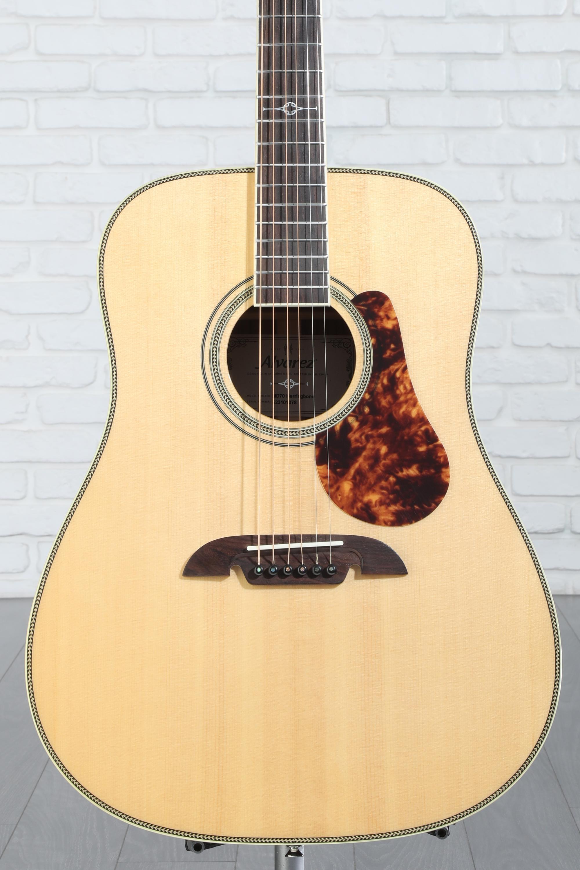 Alvarez MD70 Herringbone Masterworks Series Acoustic Guitar - Natural ...