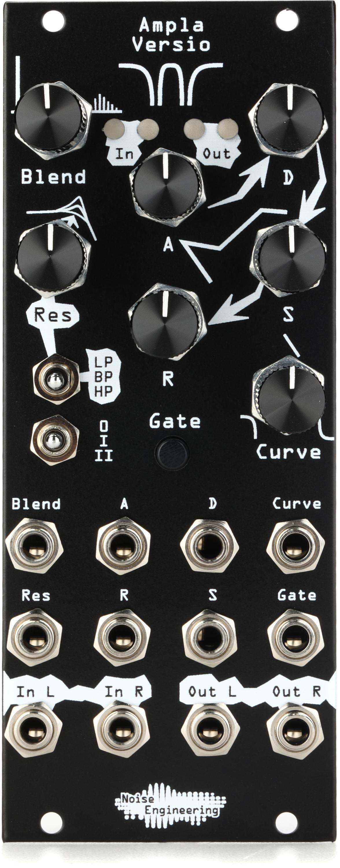 Noise Engineering Ampla Versio VCA and Multimode-filter Gate Eurorack Module - Black | Sweetwater