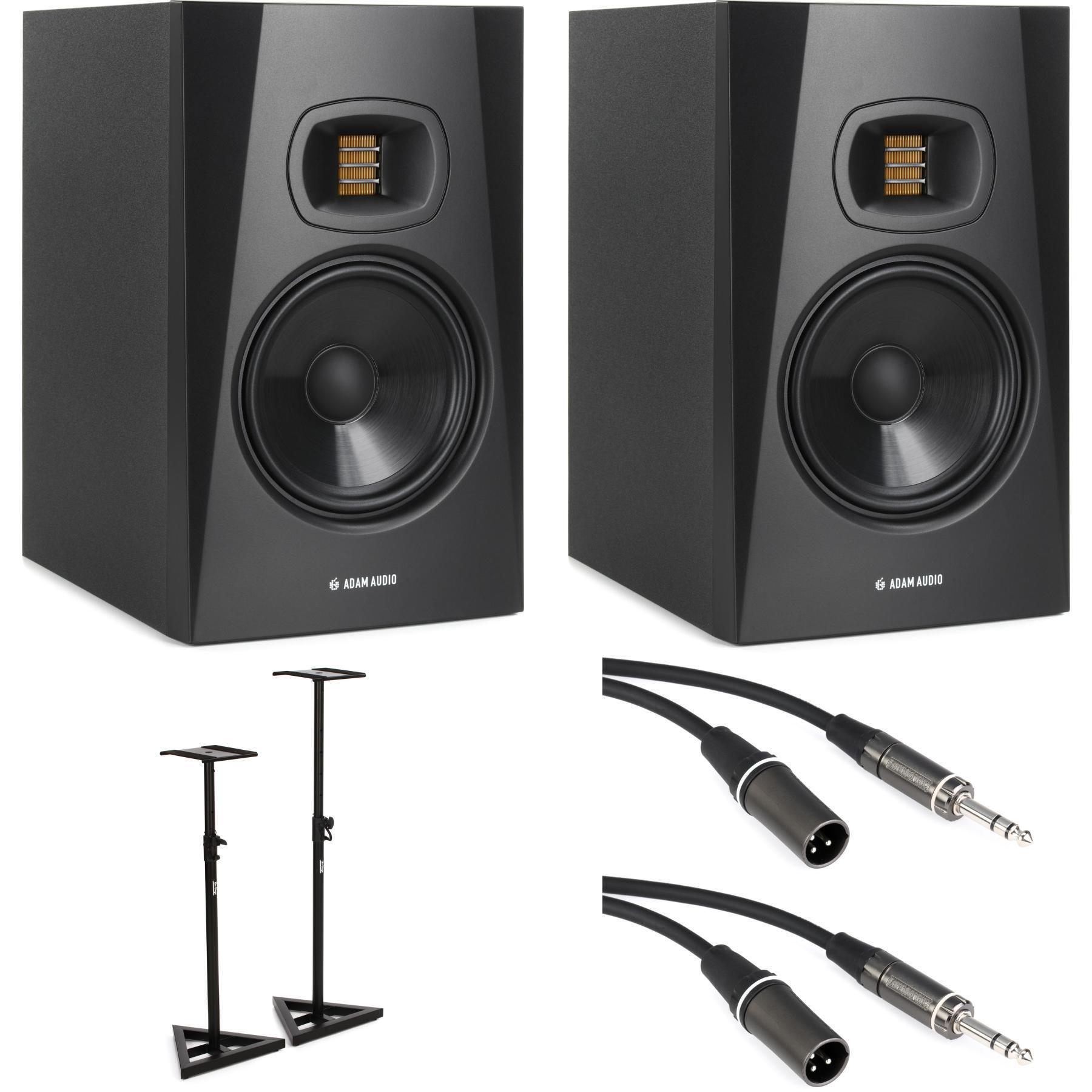ADAM Audio T7V 7 inch Powered Studio Monitor Pair with Stands and ...