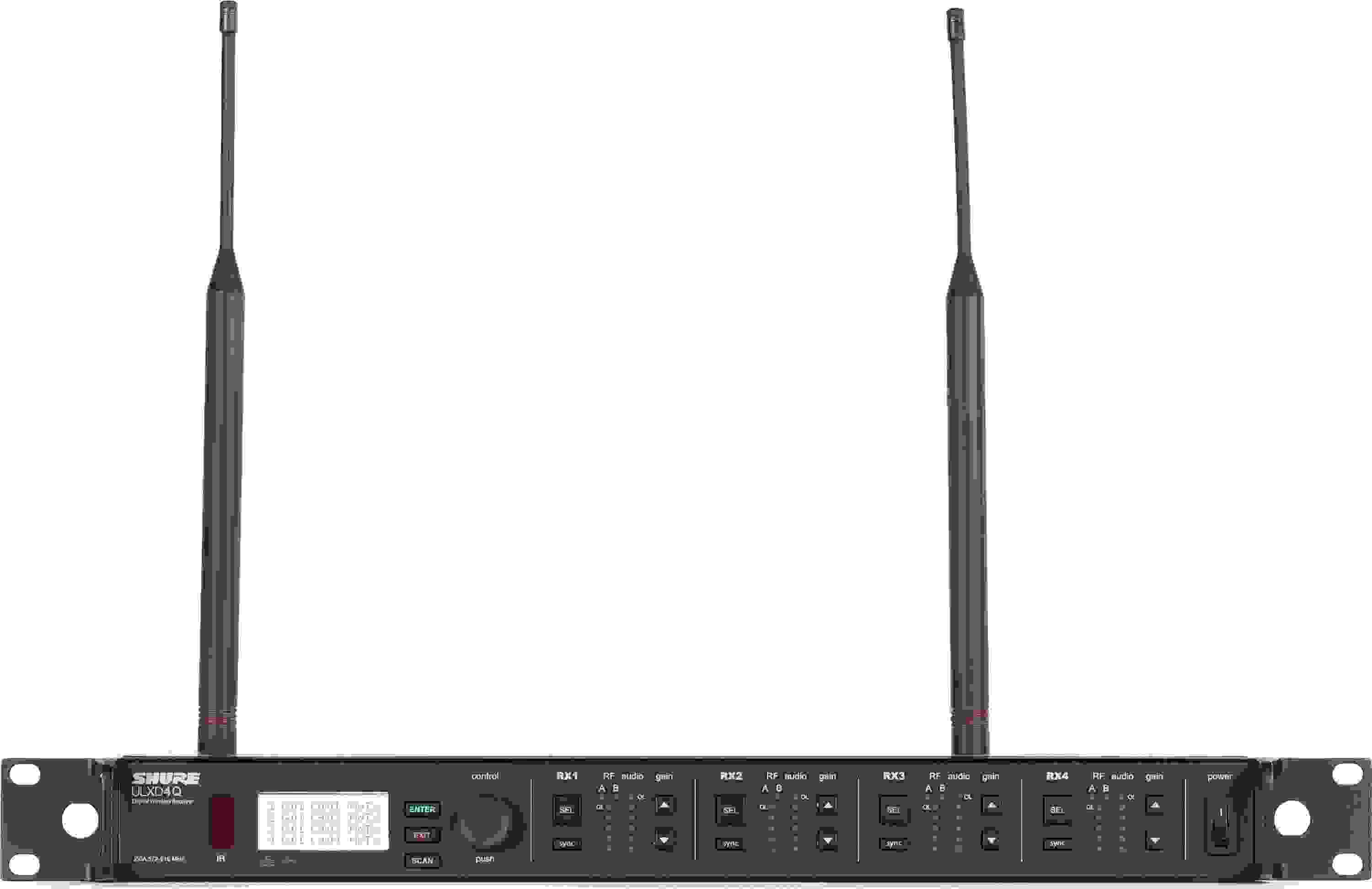 Shure ULXD4Q Quad Channel Digital Wireless Receiver - J50A Band | Sweetwater