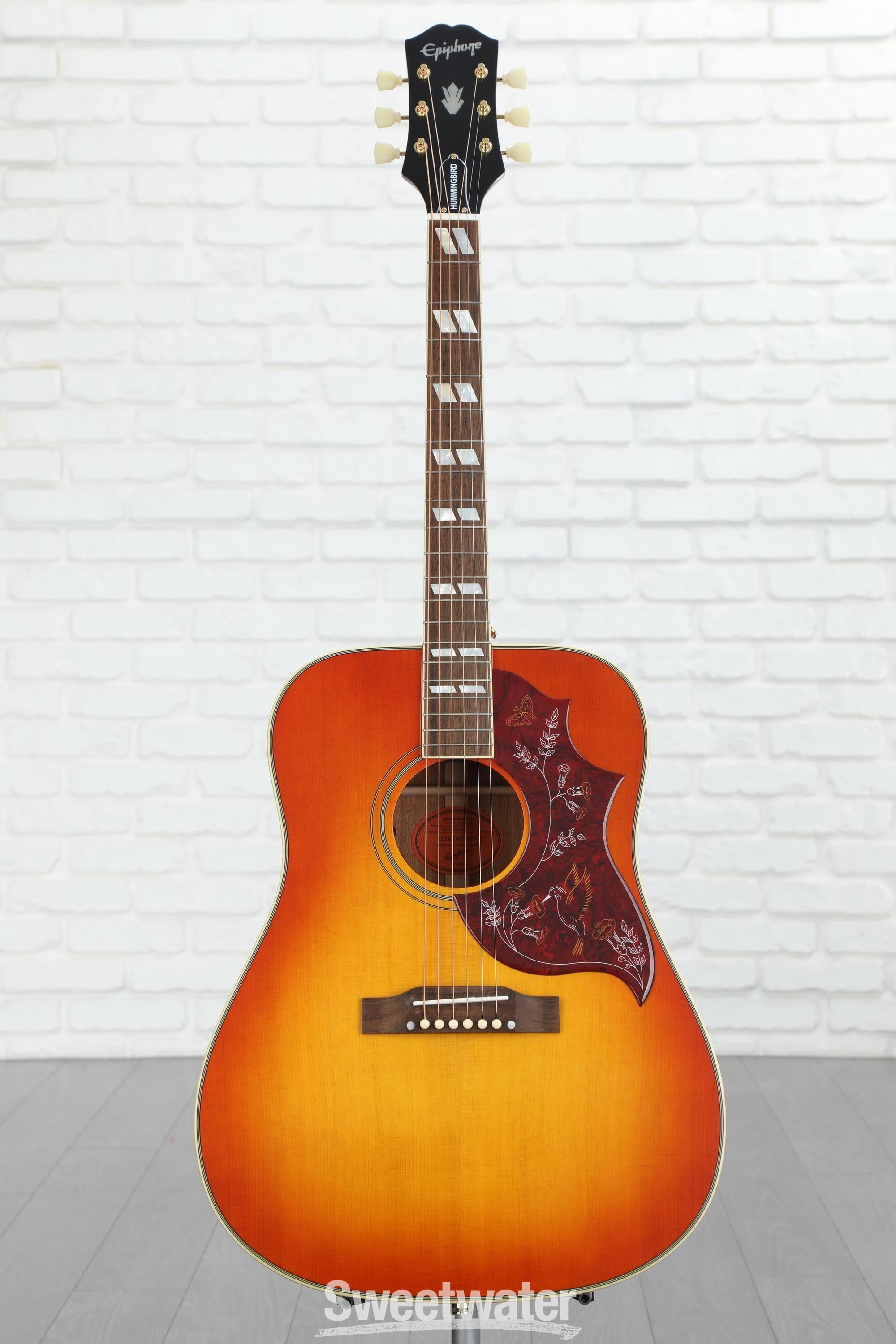 Epiphone Hummingbird Acoustic Guitar - Aged Cherry Sunburst Gloss ...
