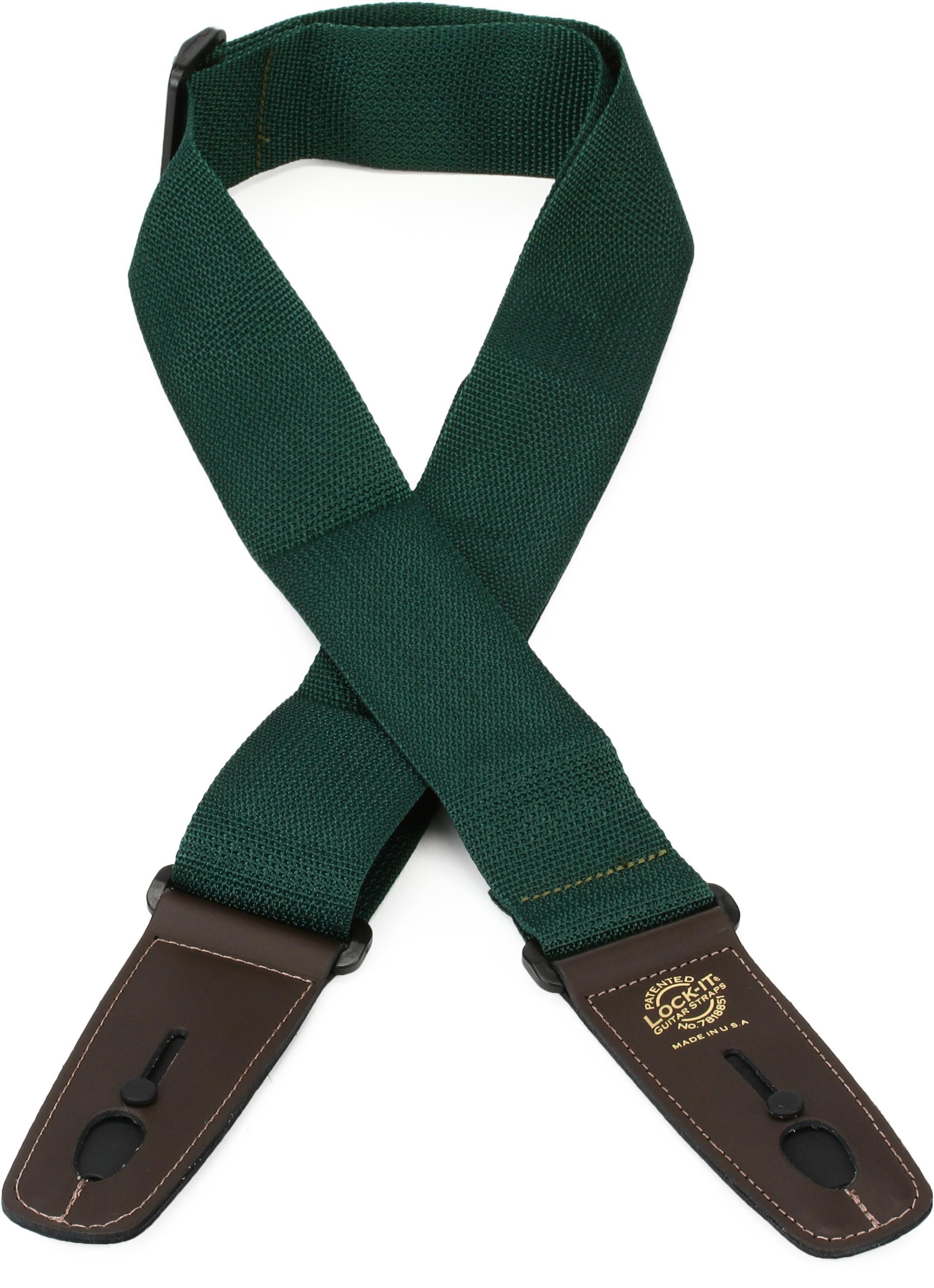 Lock-It Straps Professional Gig Series 2" Green Poly Strap with Locking ...