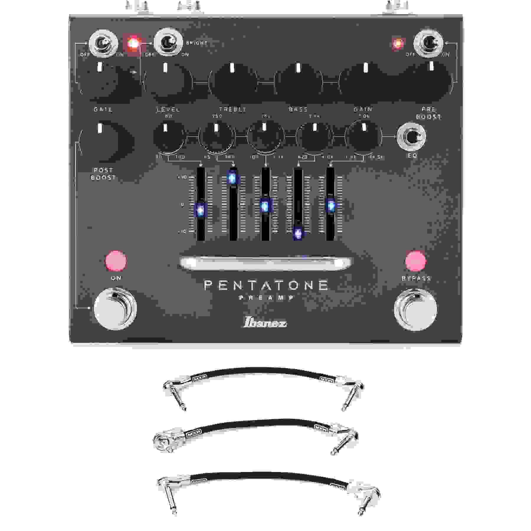 Ibanez Pentatone Preamp and Equalizer Pedal with Patch Cables | Sweetwater