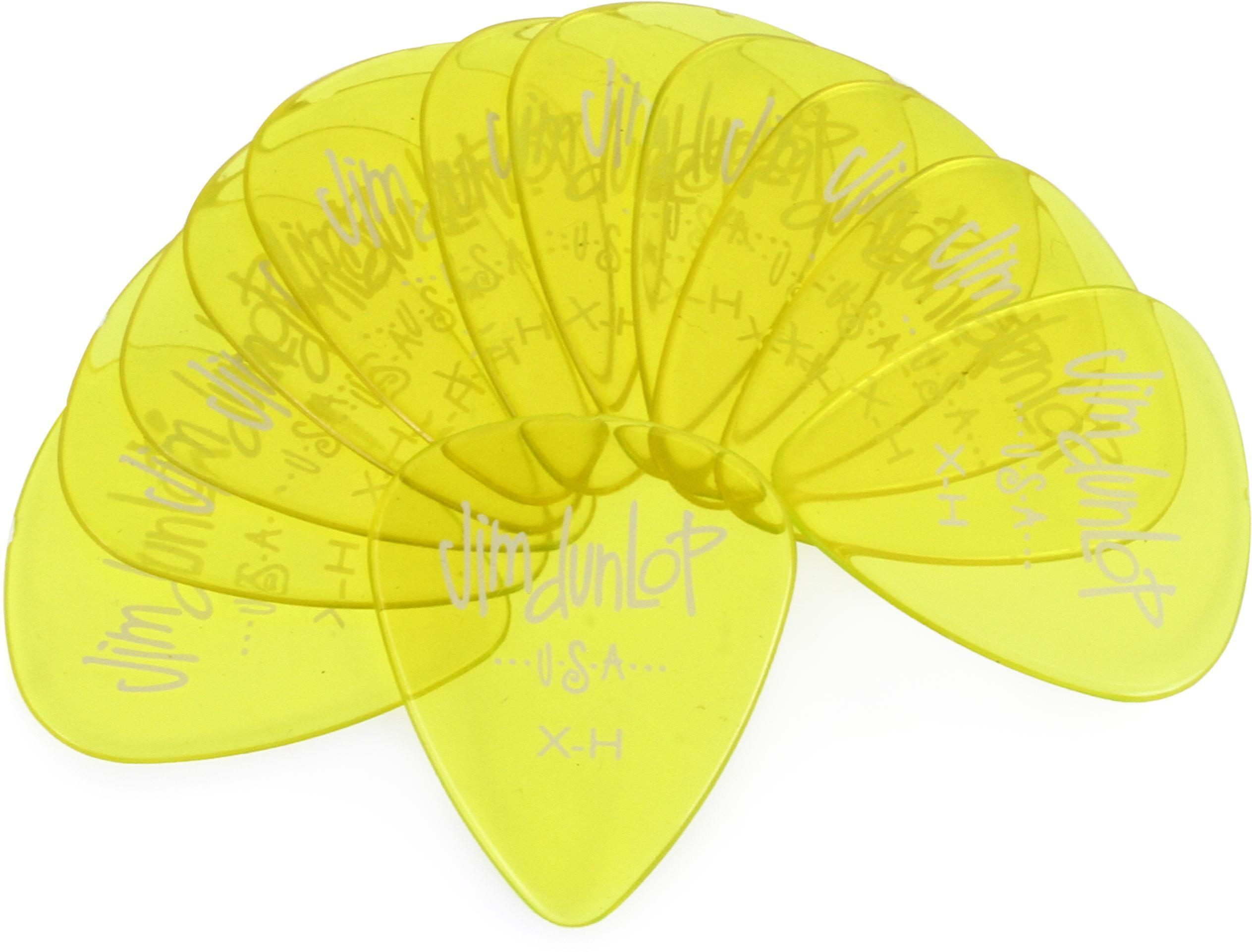Dunlop 486PXH Gels Guitar Picks Yellow Extra Heavy 12-pack | Sweetwater