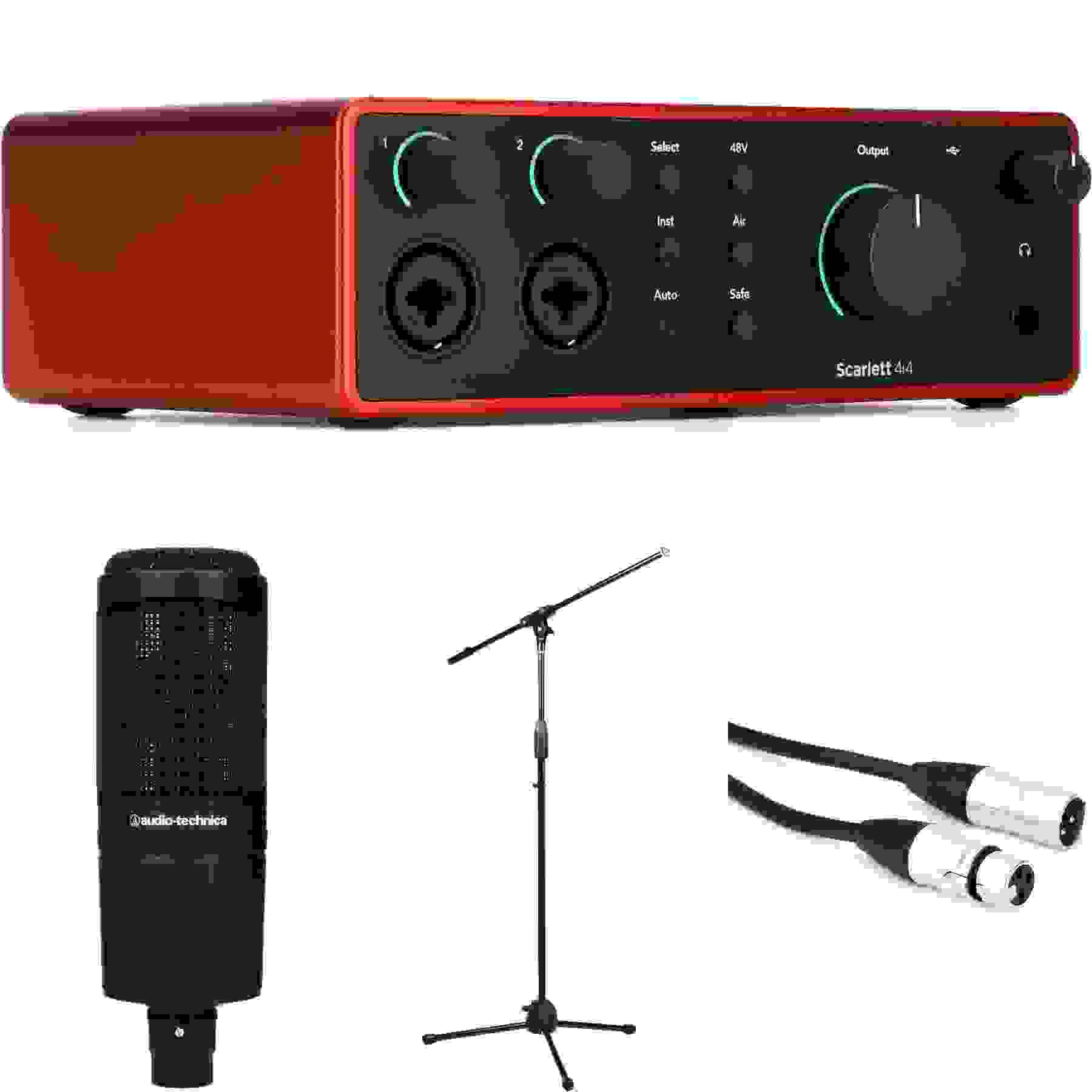 Focusrite Scarlett 4i4 4th Gen USB Audio Interface and Audio-Technica ...