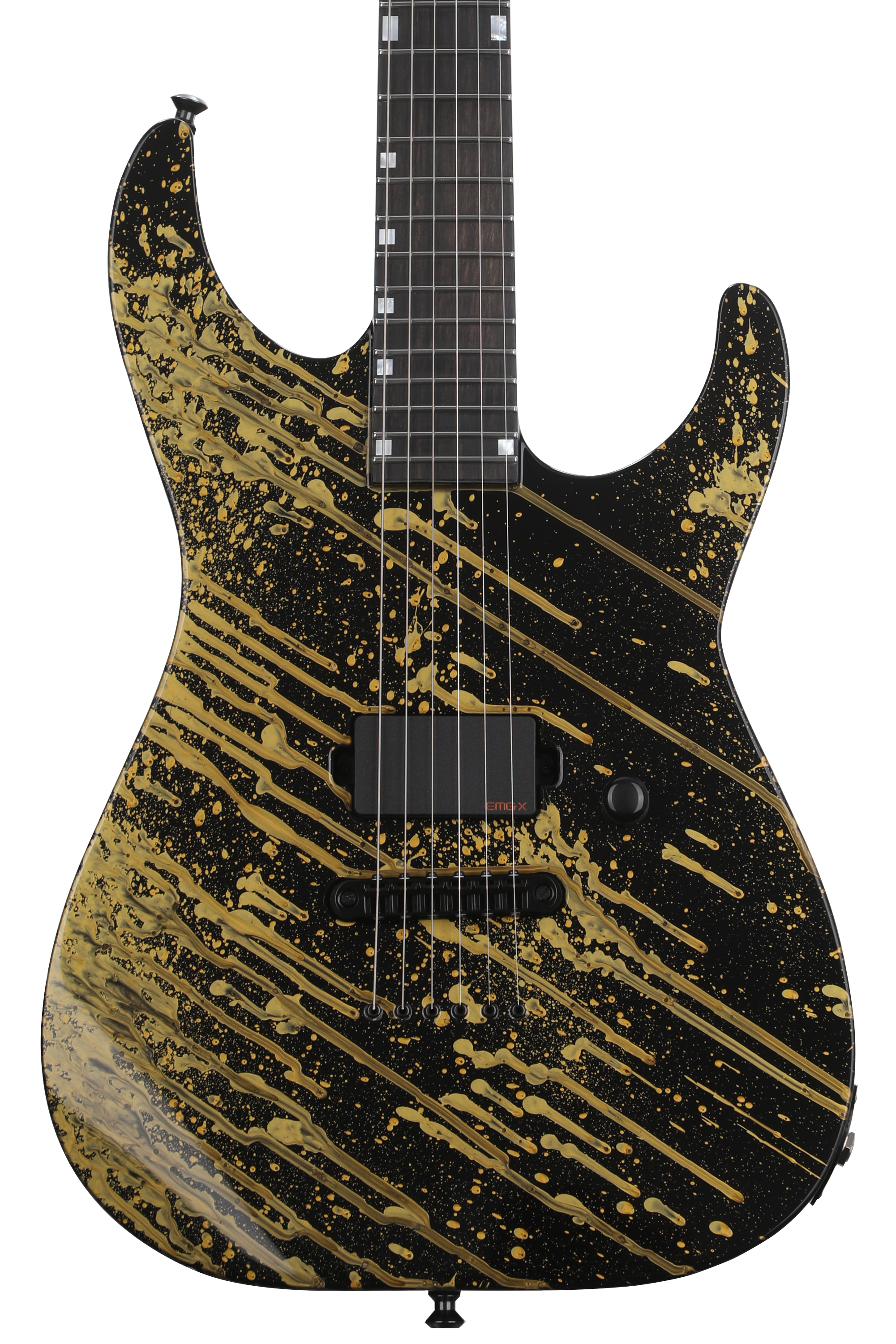 ESP USA M-I Neck-Thru Electric Guitar - Gold Splatter | Sweetwater