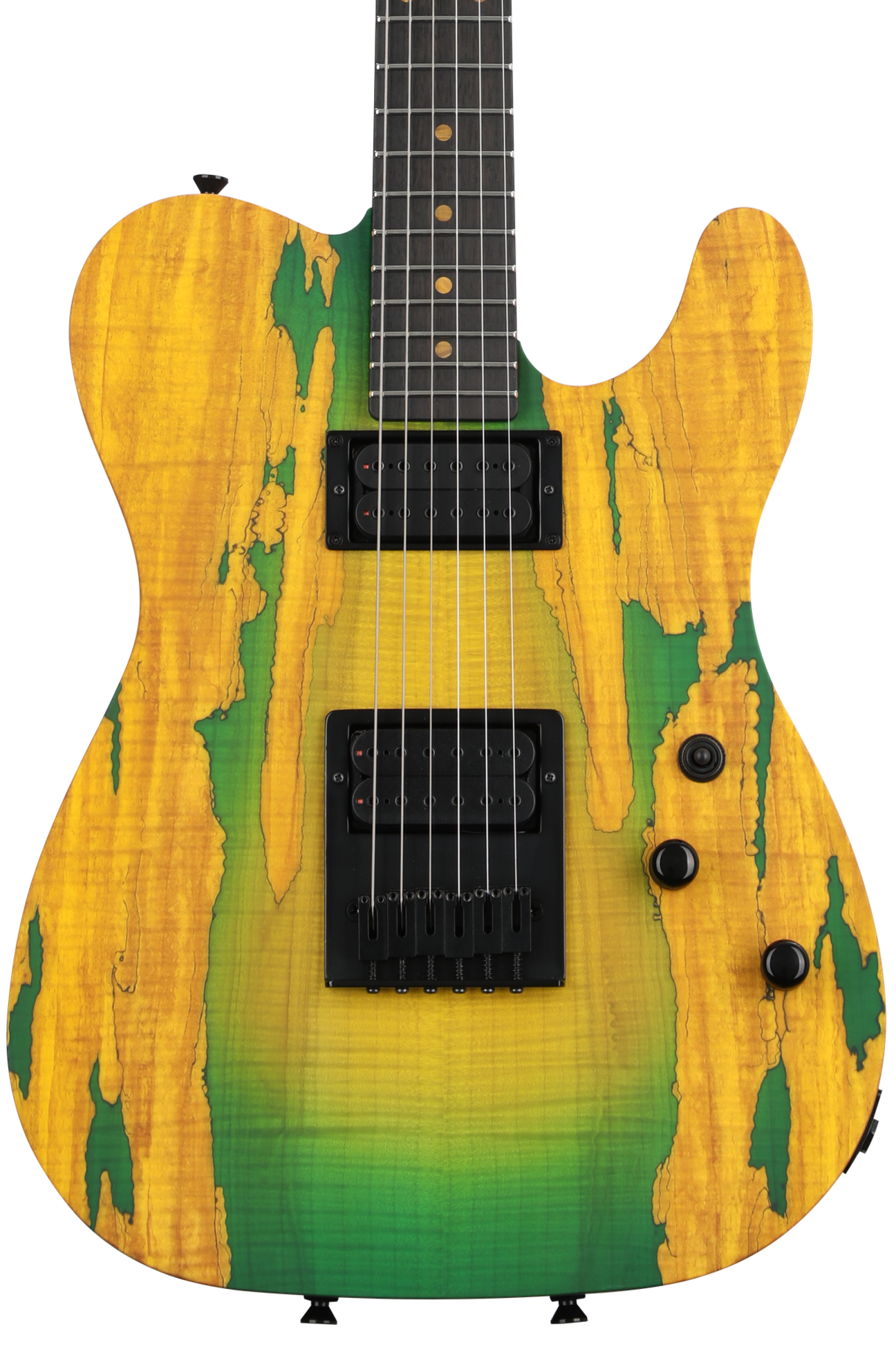 Schecter USA PT Custom HH Electric Guitar - Yellow and Green Stained ...