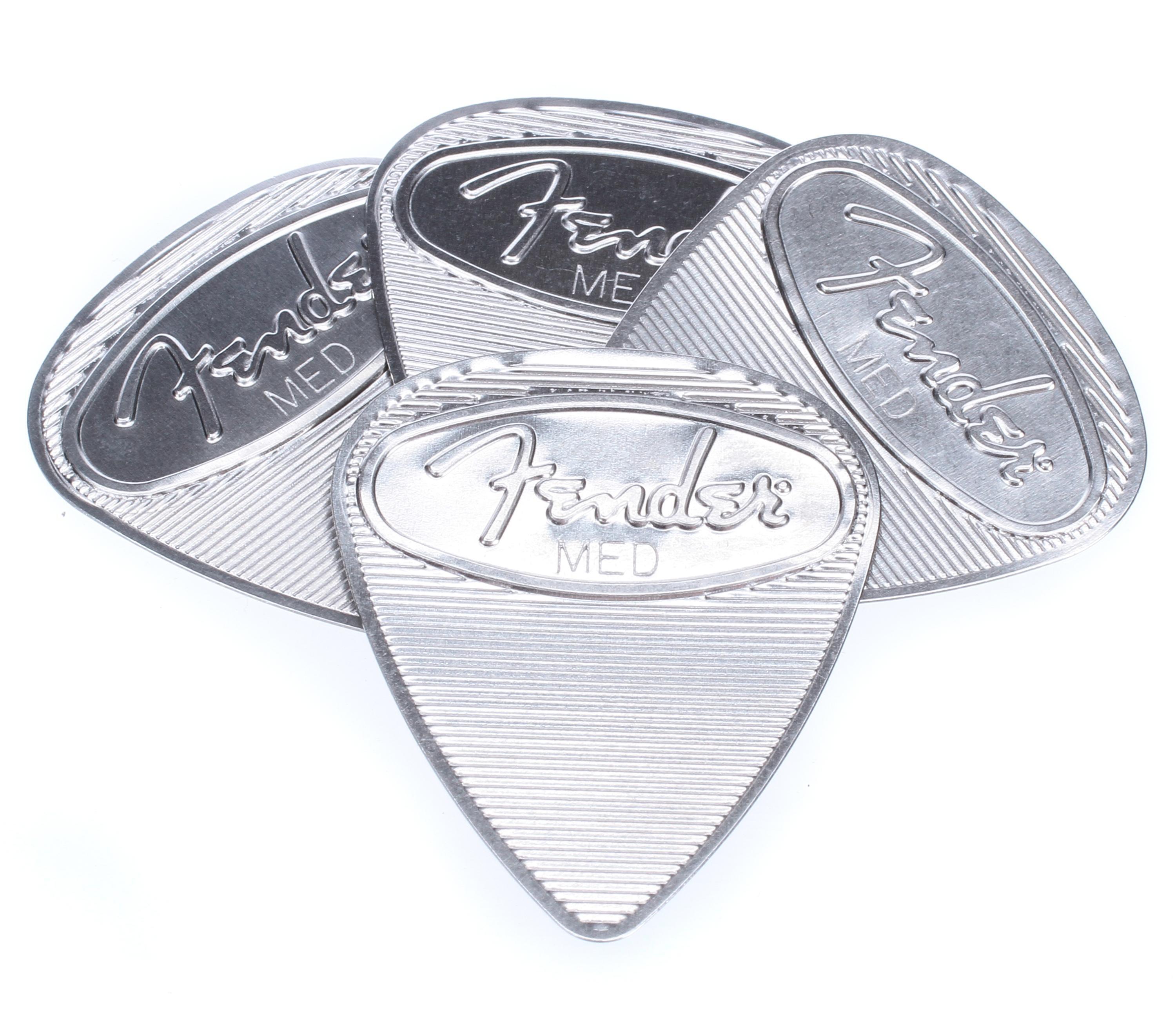 Fender Steel Pick 4-Pack - Medium | Sweetwater