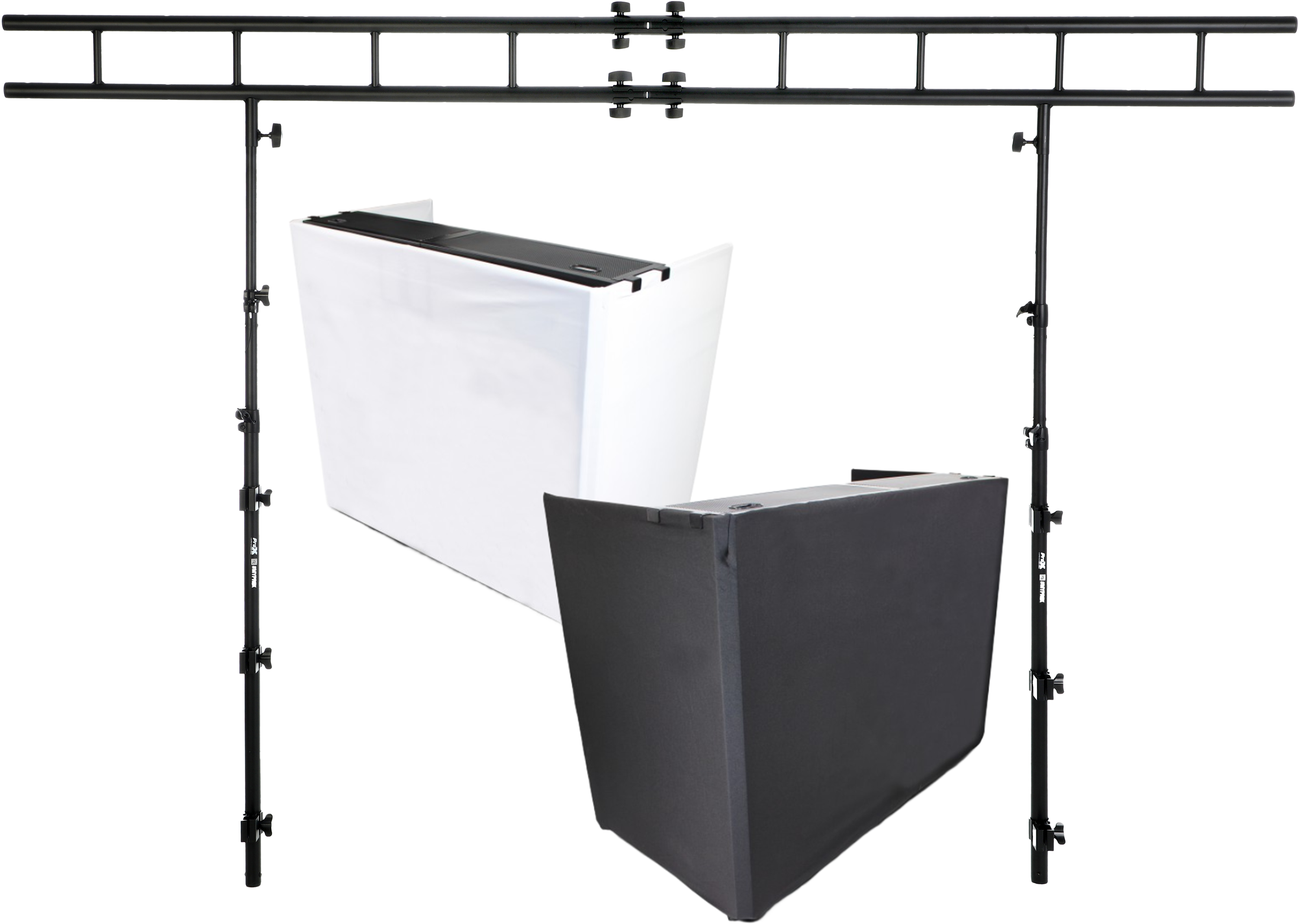 ProX Mesa MediaMK2 DJ TV Facade Workstation with Lighting Stand ...