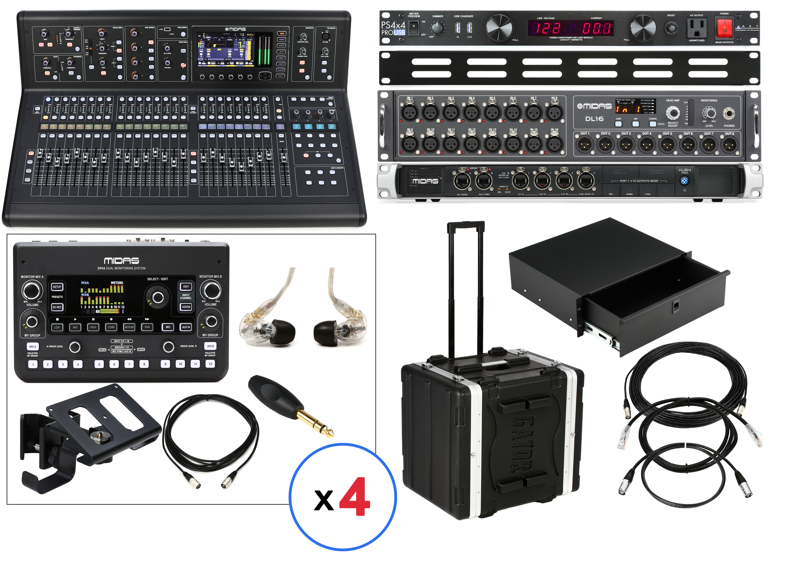 Midas M32 LIVE 40-channel Digital Mixer with MDL16 Stagebox and ...