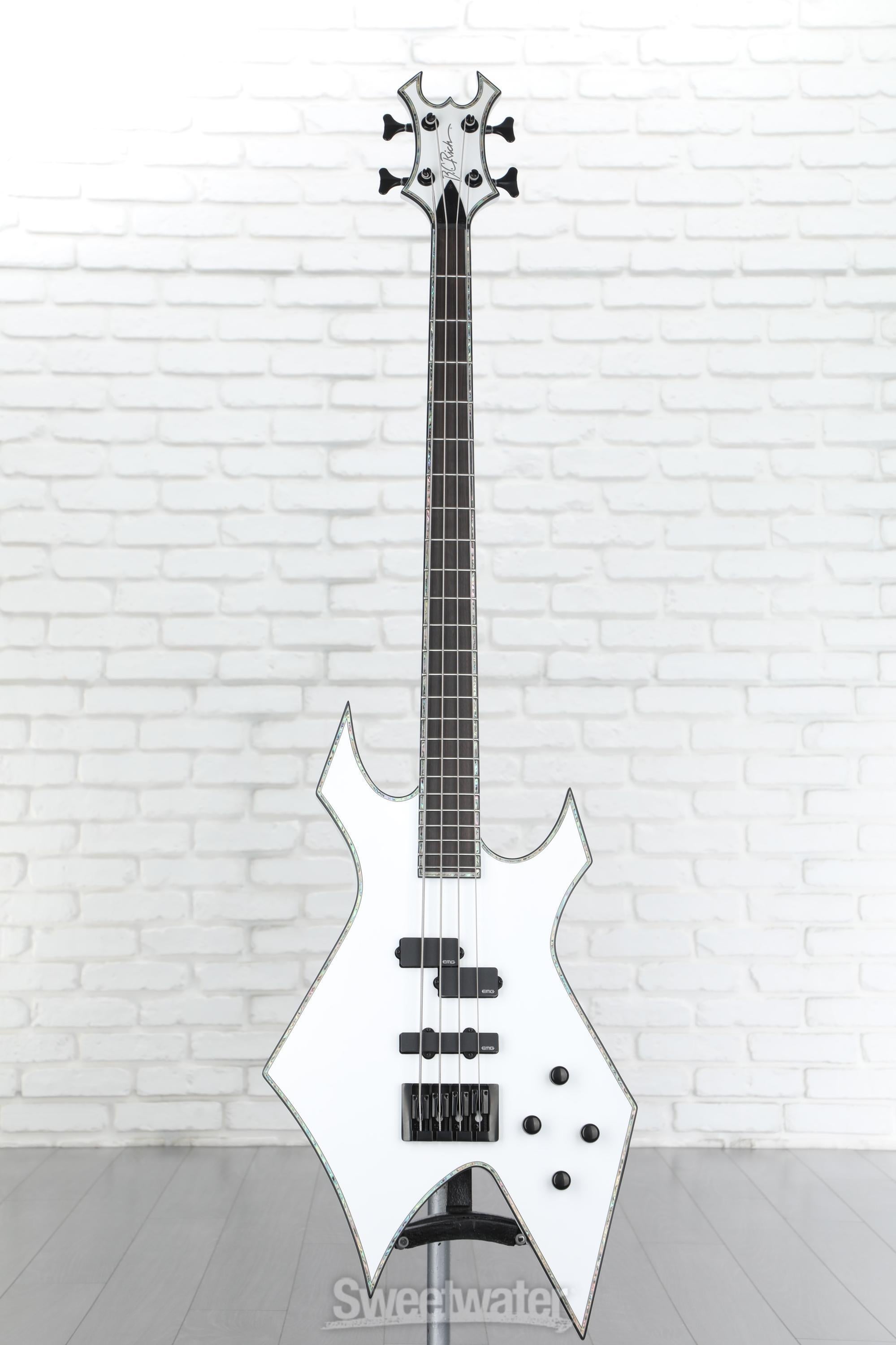 B.C. Rich Chris Kael Warlock Bass Guitar - Satin White | Sweetwater